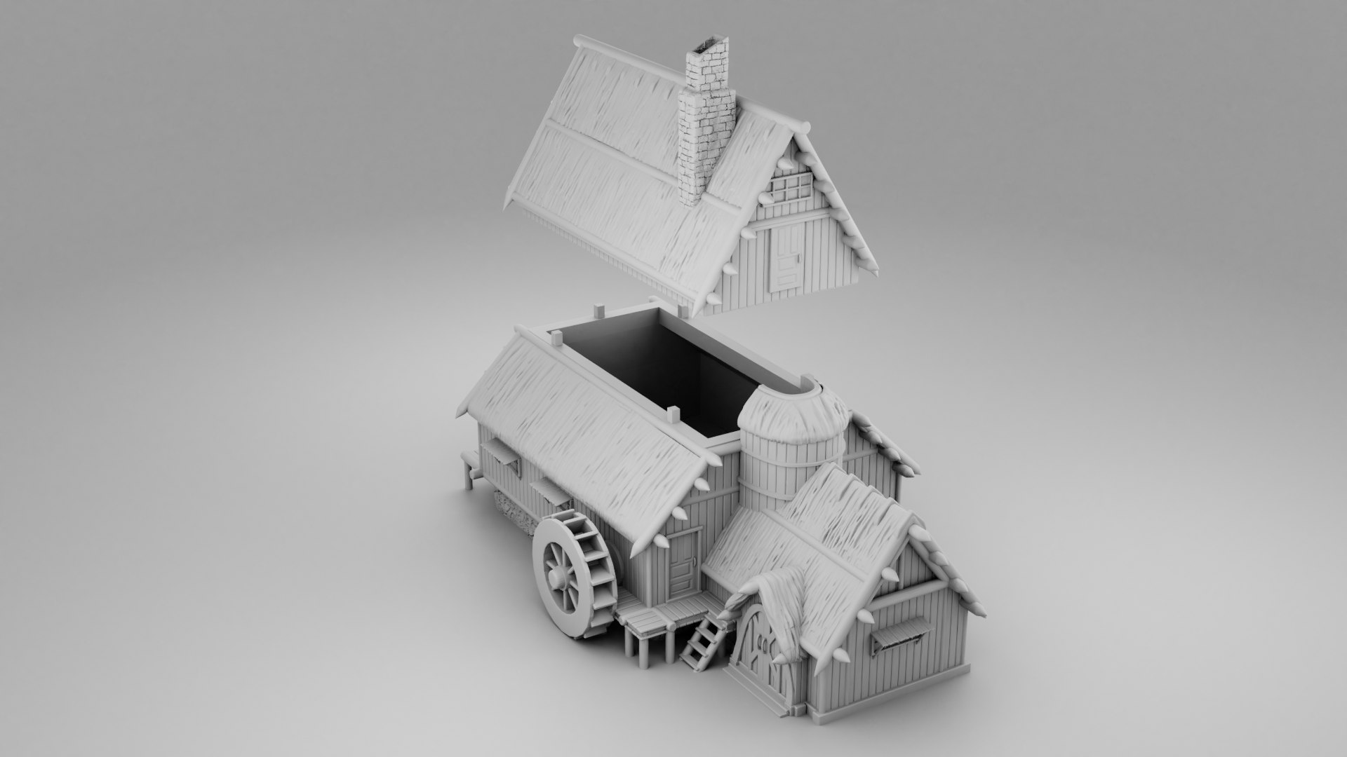 House Water Wheel Model - TurboSquid 1696435