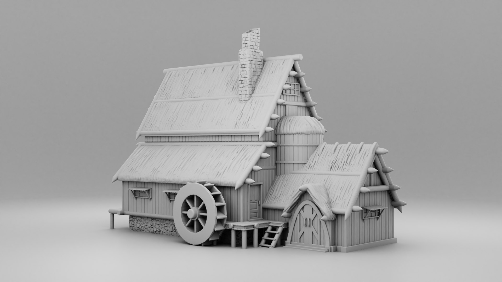 House Water Wheel Model - TurboSquid 1696435