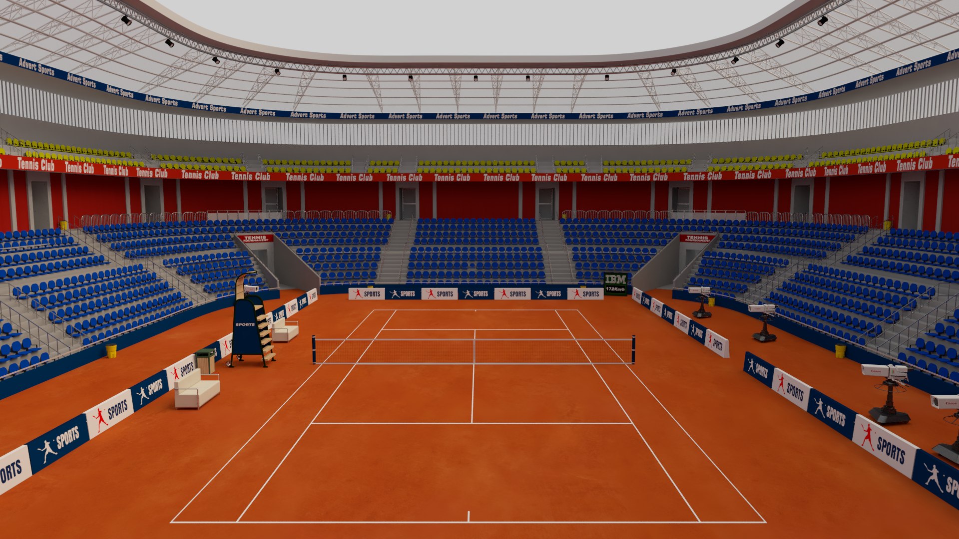 3D Tennis Stadium Model - TurboSquid 2167239