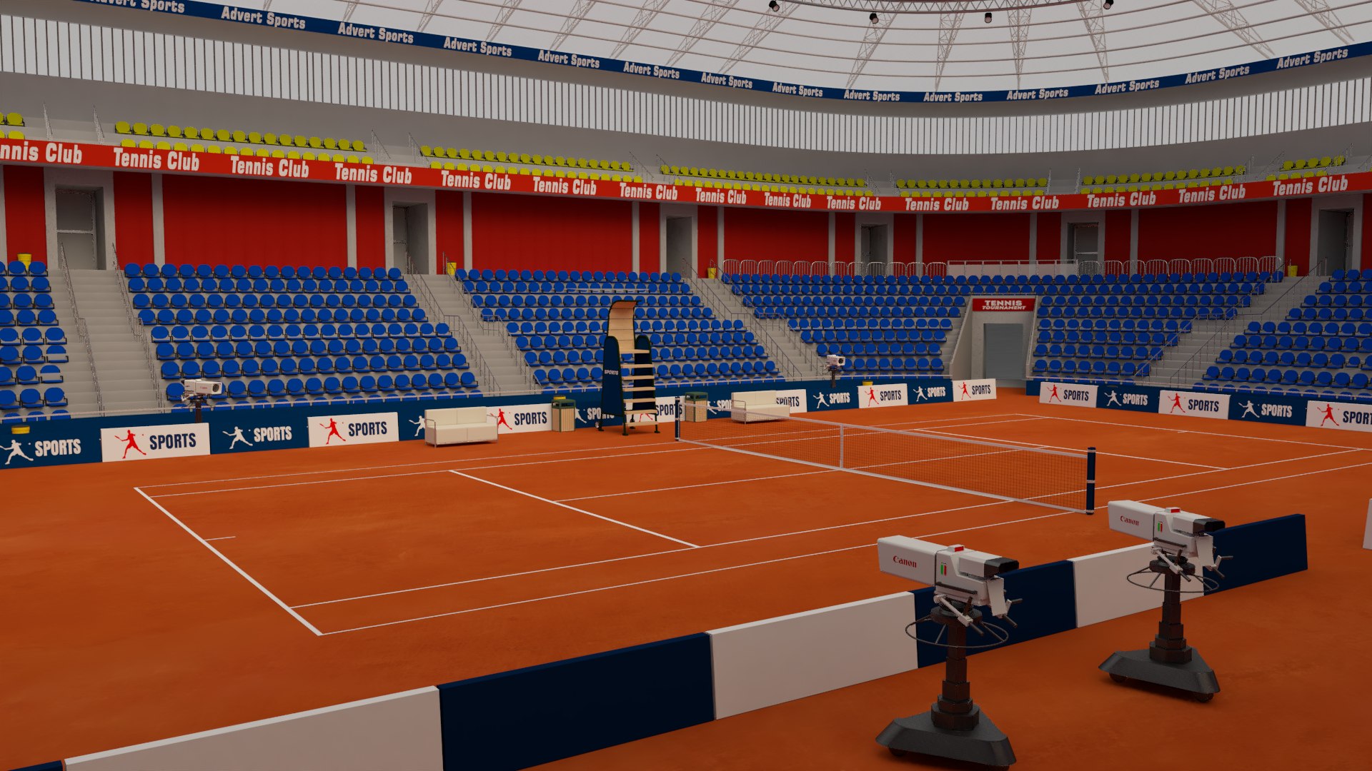 3D Tennis Stadium Model - TurboSquid 2167239