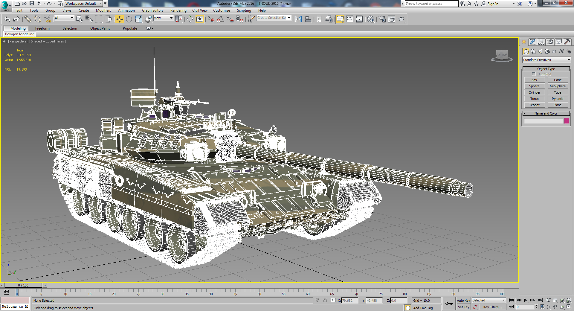 3d model of t-80ud main battle tank