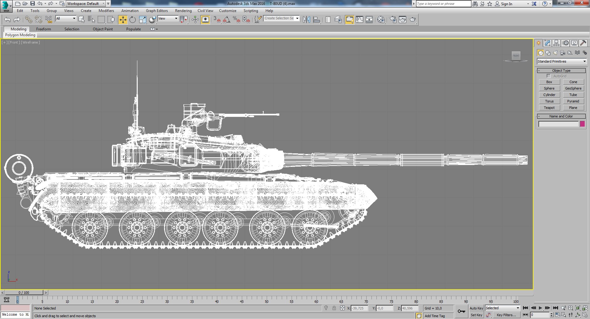 3d Model Of T-80ud Main Battle Tank