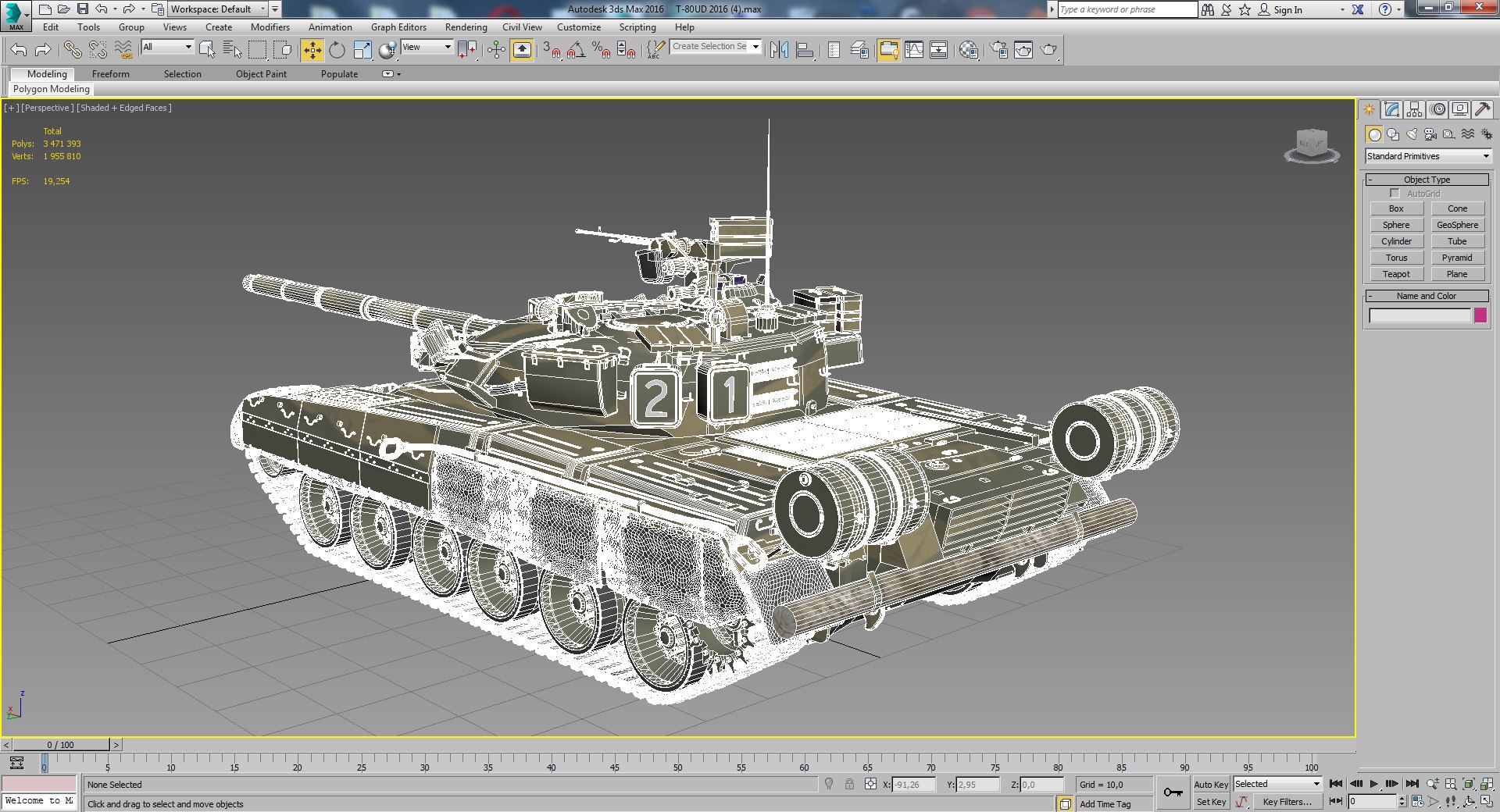 3d Model Of T-80ud Main Battle Tank