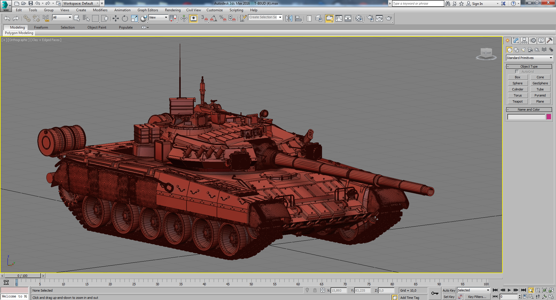 3d model of t-80ud main battle tank