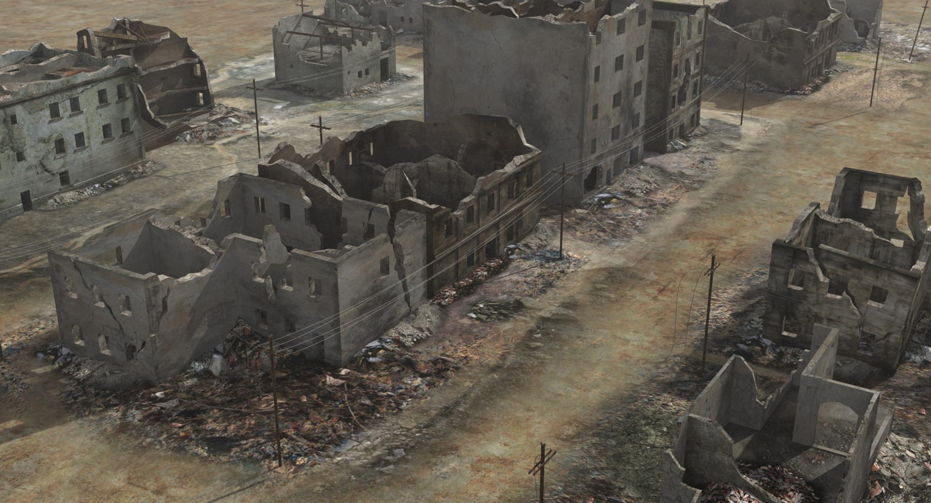 ruined city ww2 style max