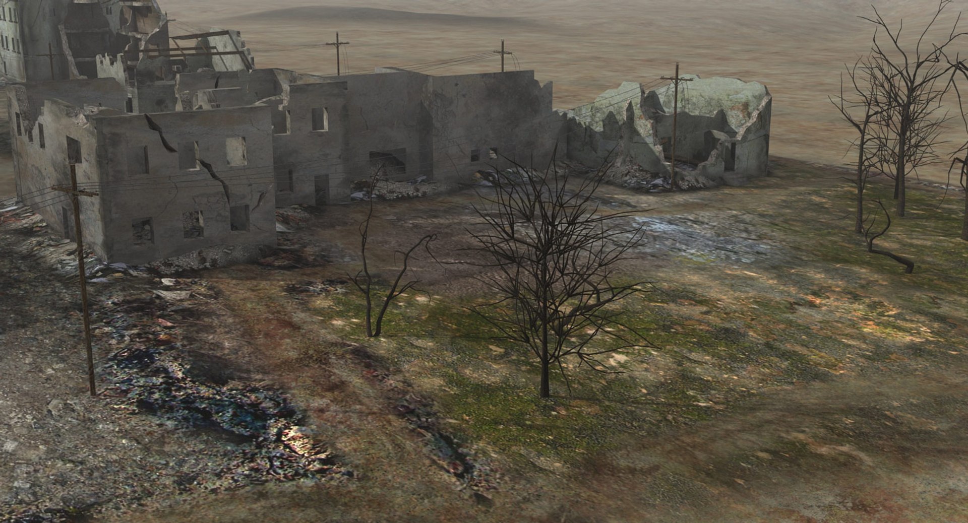 ruined city ww2 style max