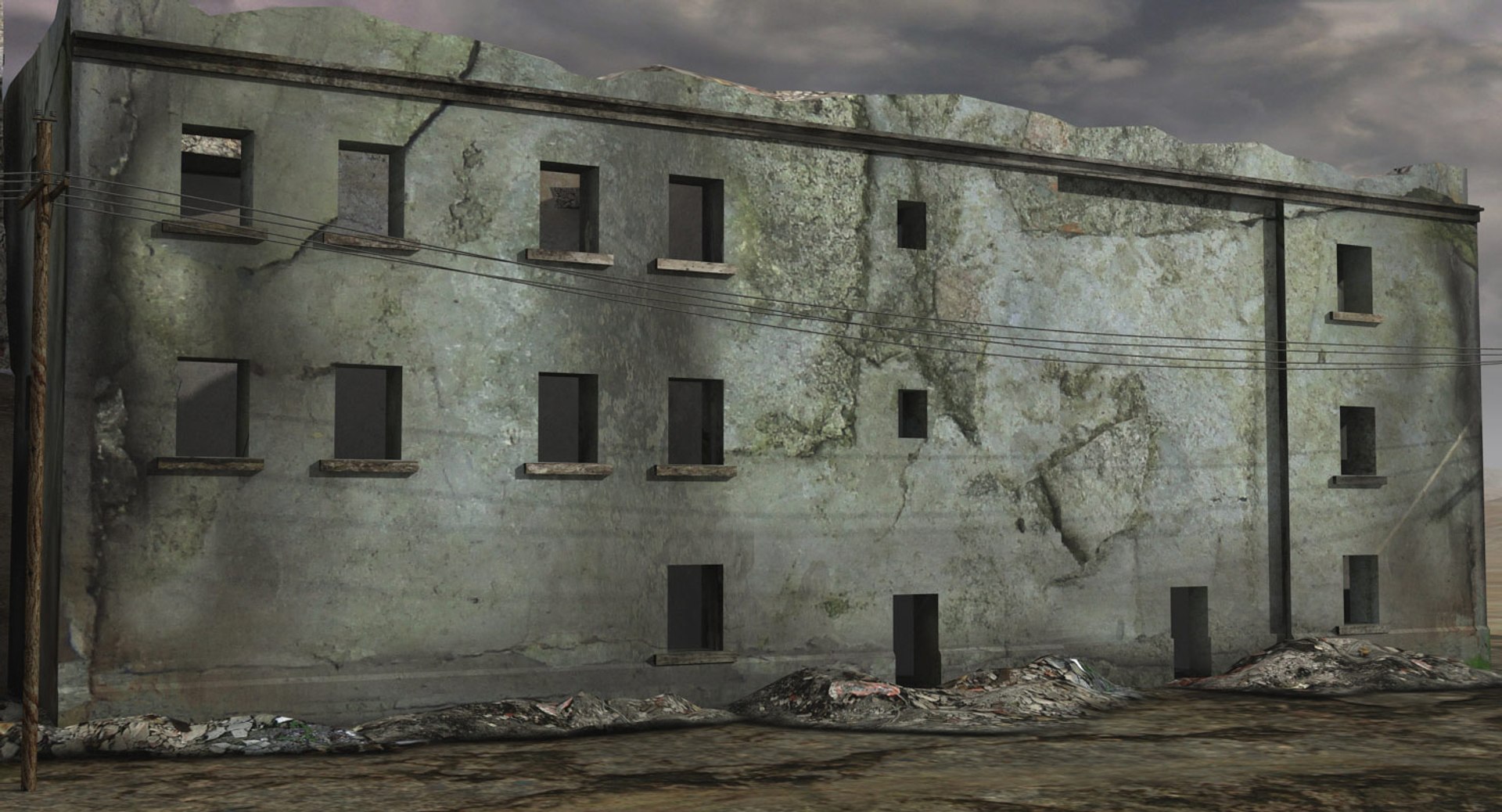 ruined city ww2 style max