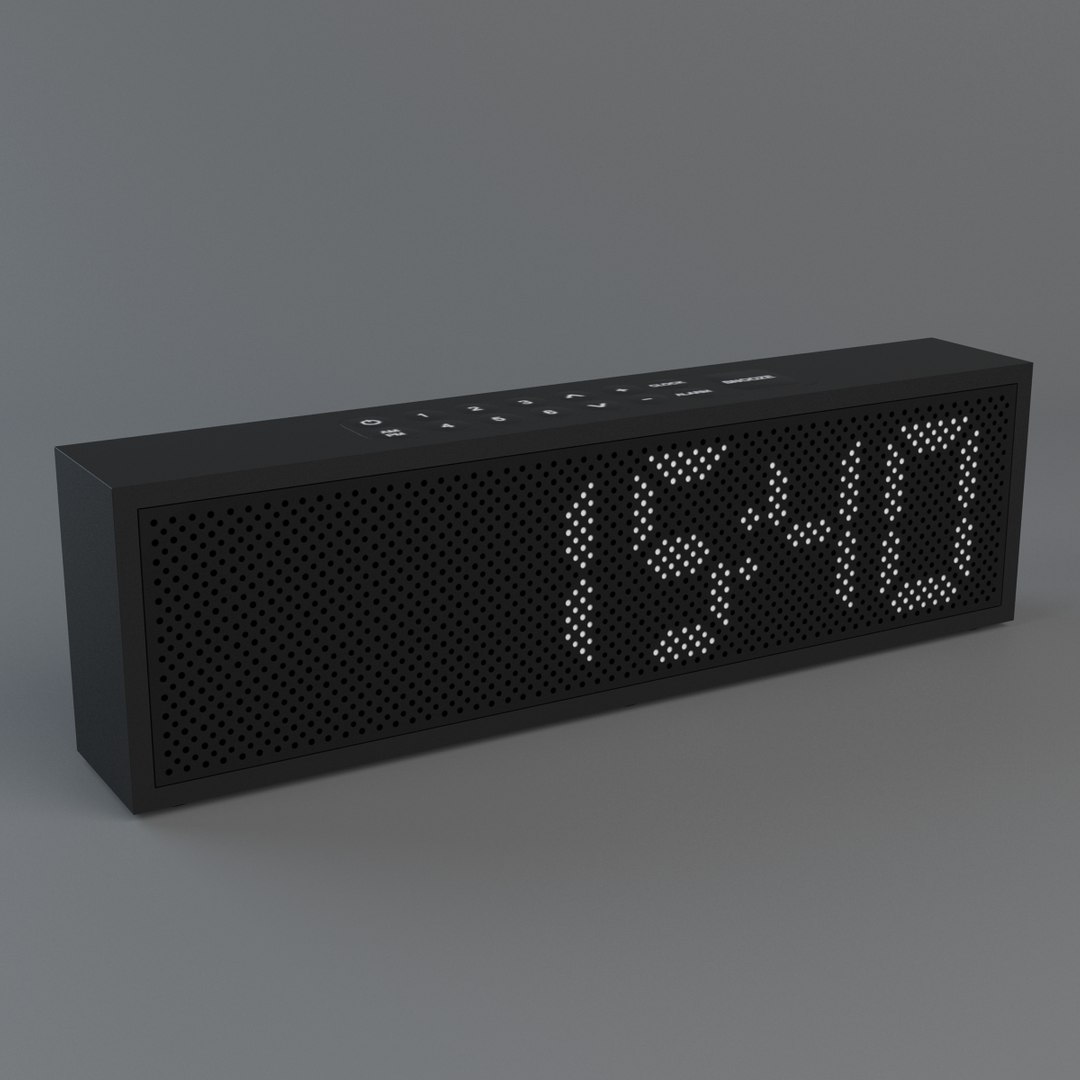 3d Lexon Titanium Clock Radio