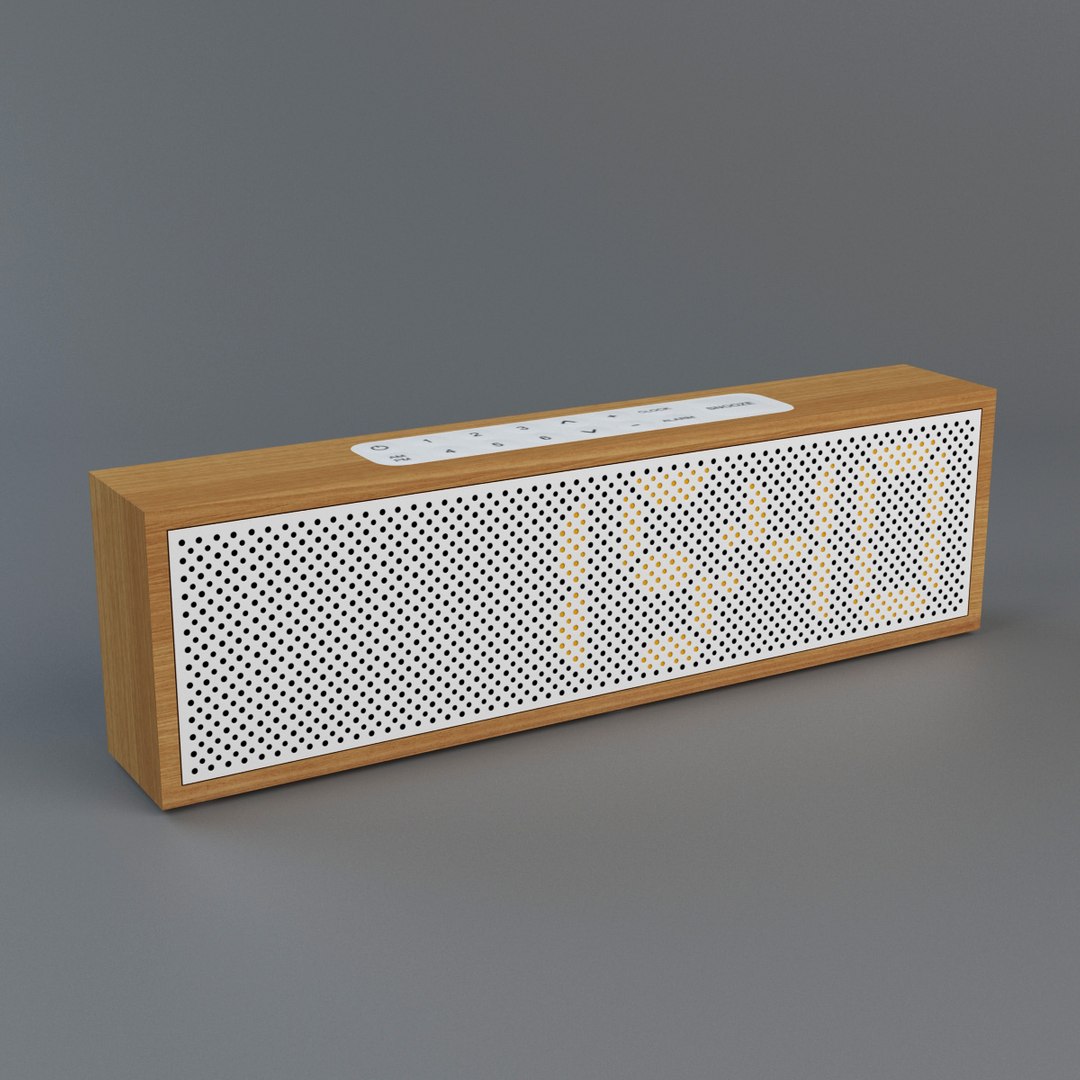 3d Lexon Titanium Clock Radio