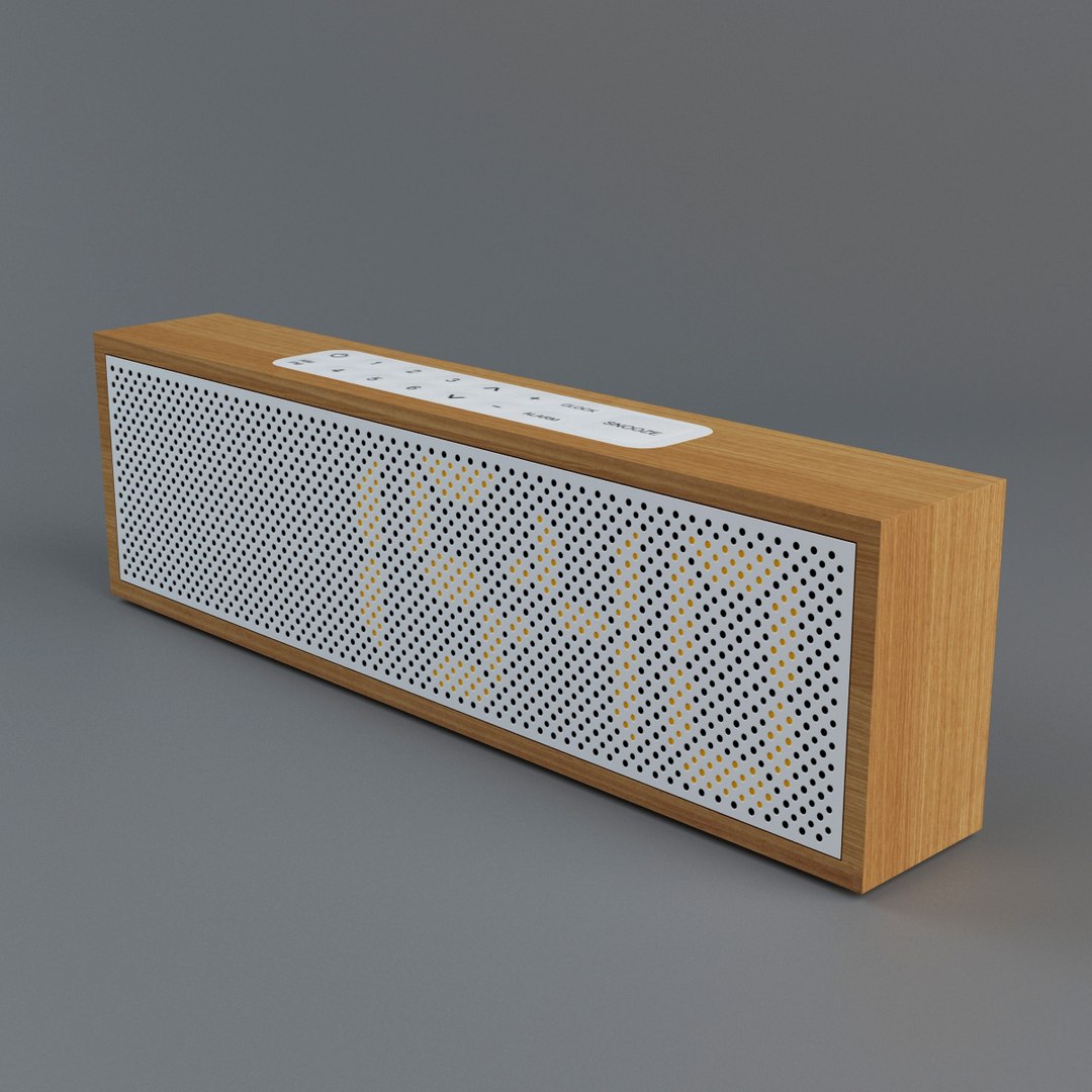3d Lexon Titanium Clock Radio