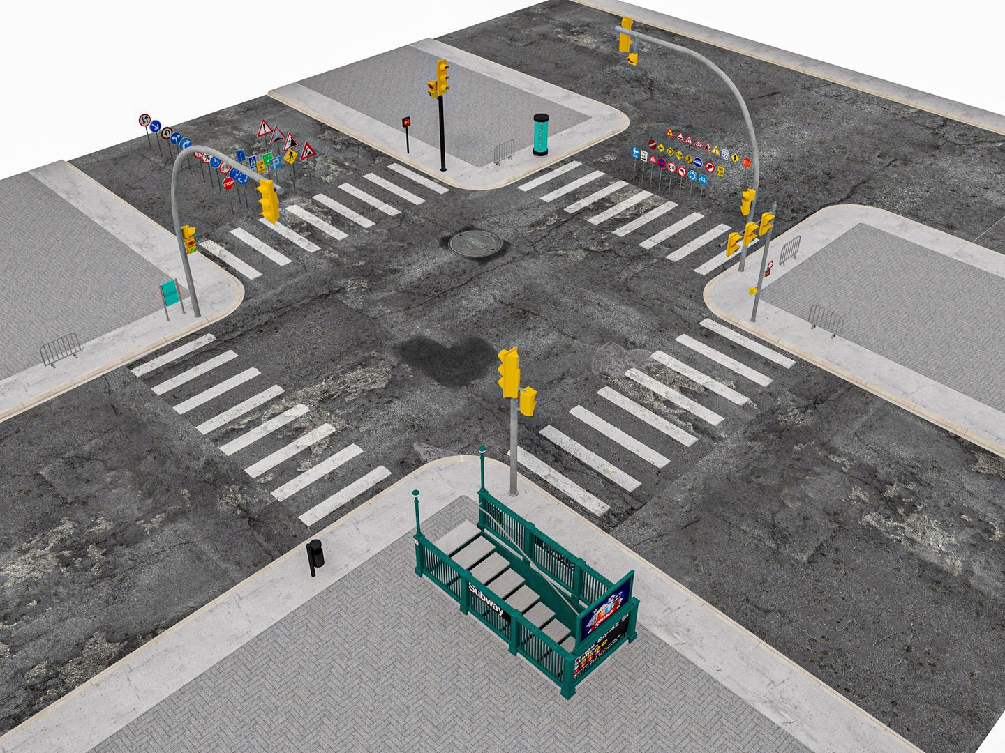 3D model Road Street Collection - TurboSquid 2106137