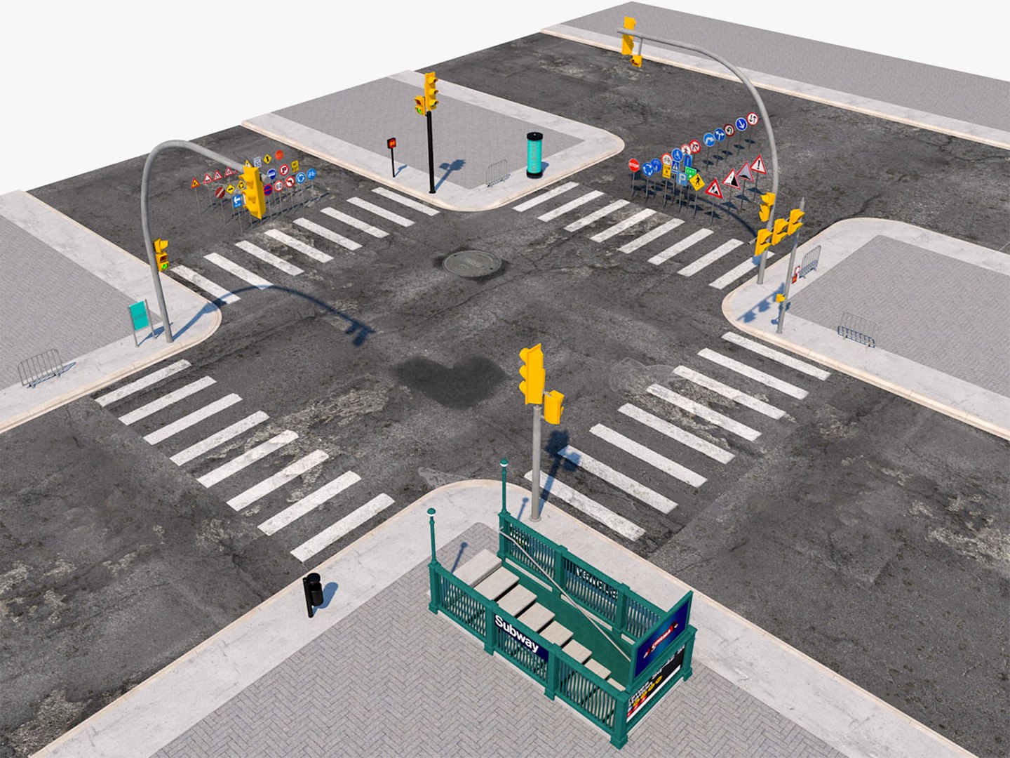 3D Model Road Street Collection - TurboSquid 2106137