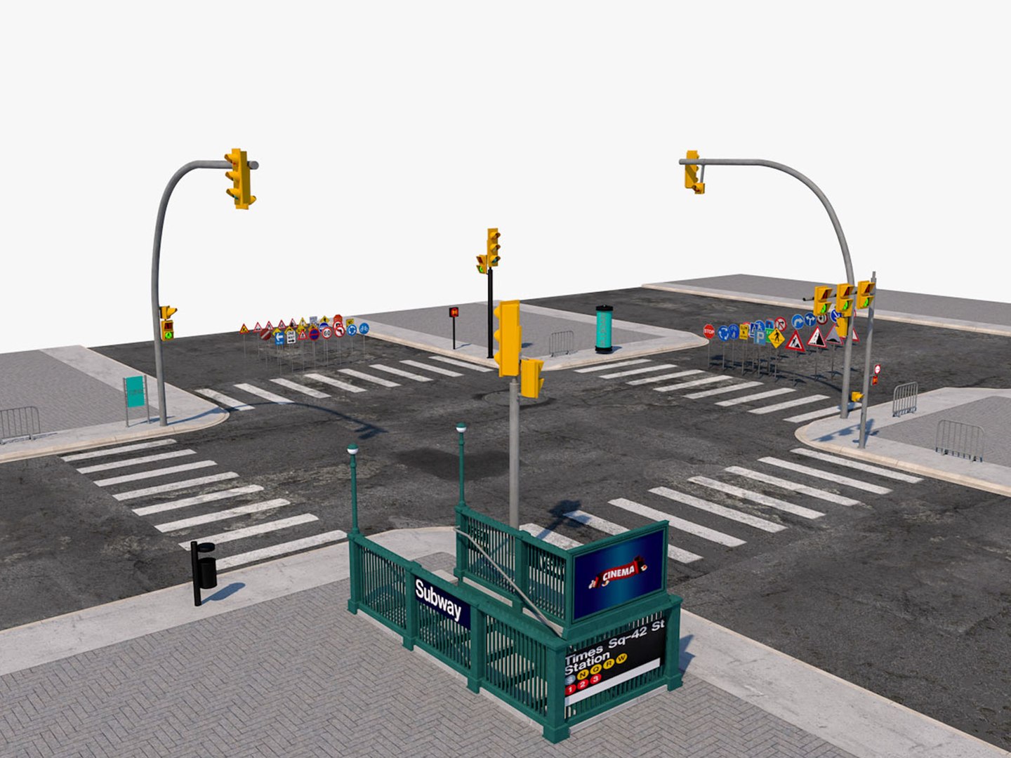 3D Model Road Street Collection - TurboSquid 2106137