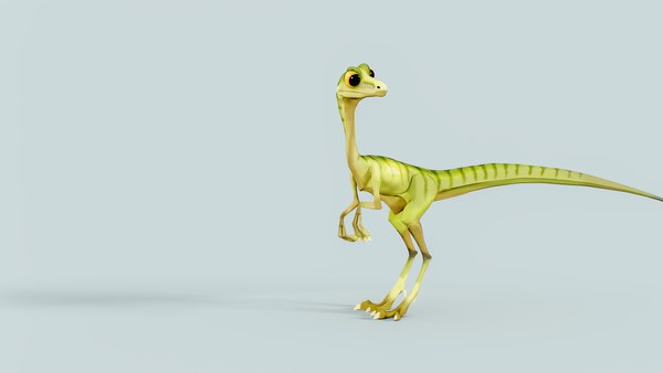 modelo 3d Personaje De Dibujos Animados Compy Animado - Dinosaurio ...
