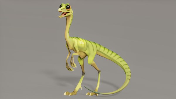 modelo 3d Personaje De Dibujos Animados Compy Animado - Dinosaurio ...