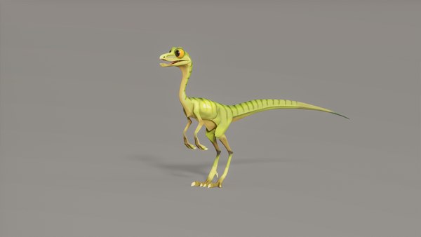 modelo 3d Personaje De Dibujos Animados Compy Animado - Dinosaurio ...