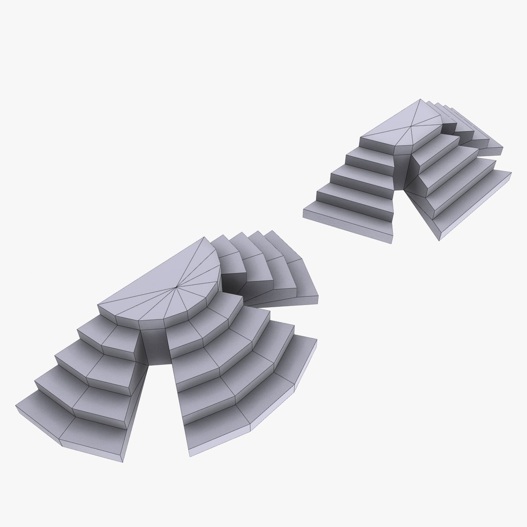 3d Multiple Stairs Model