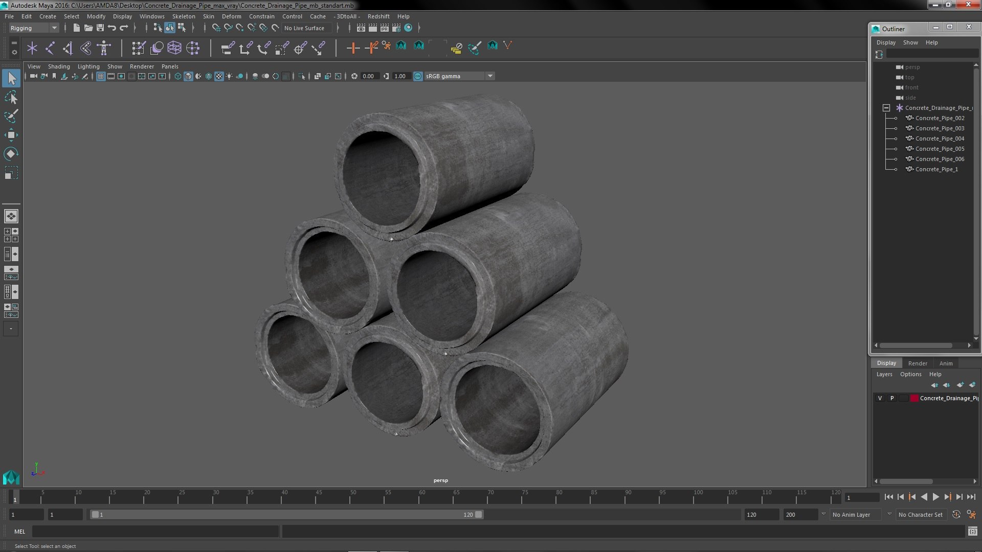 Concrete Drainage Pipe 3D model - TurboSquid 2113284