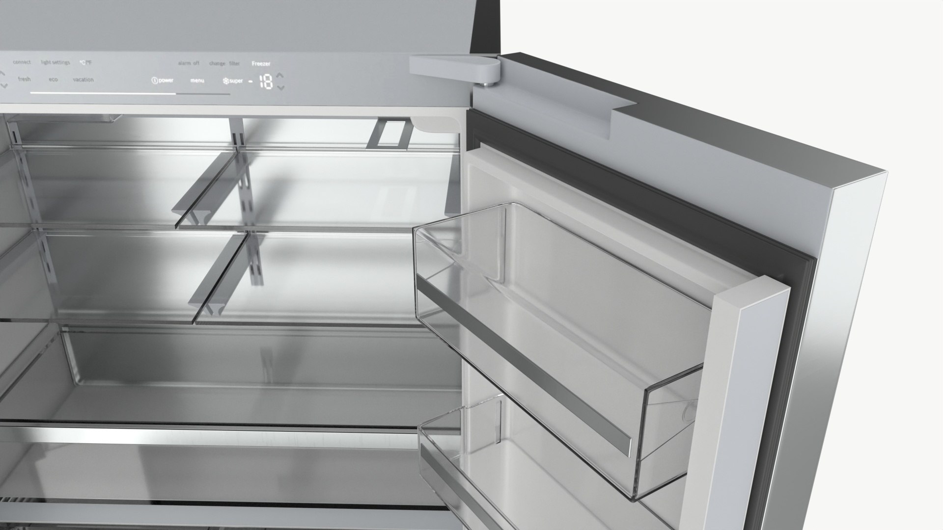 Fridge-freezer Bosch KFF96PIEP Doors Open 3D model - TurboSquid 1952392