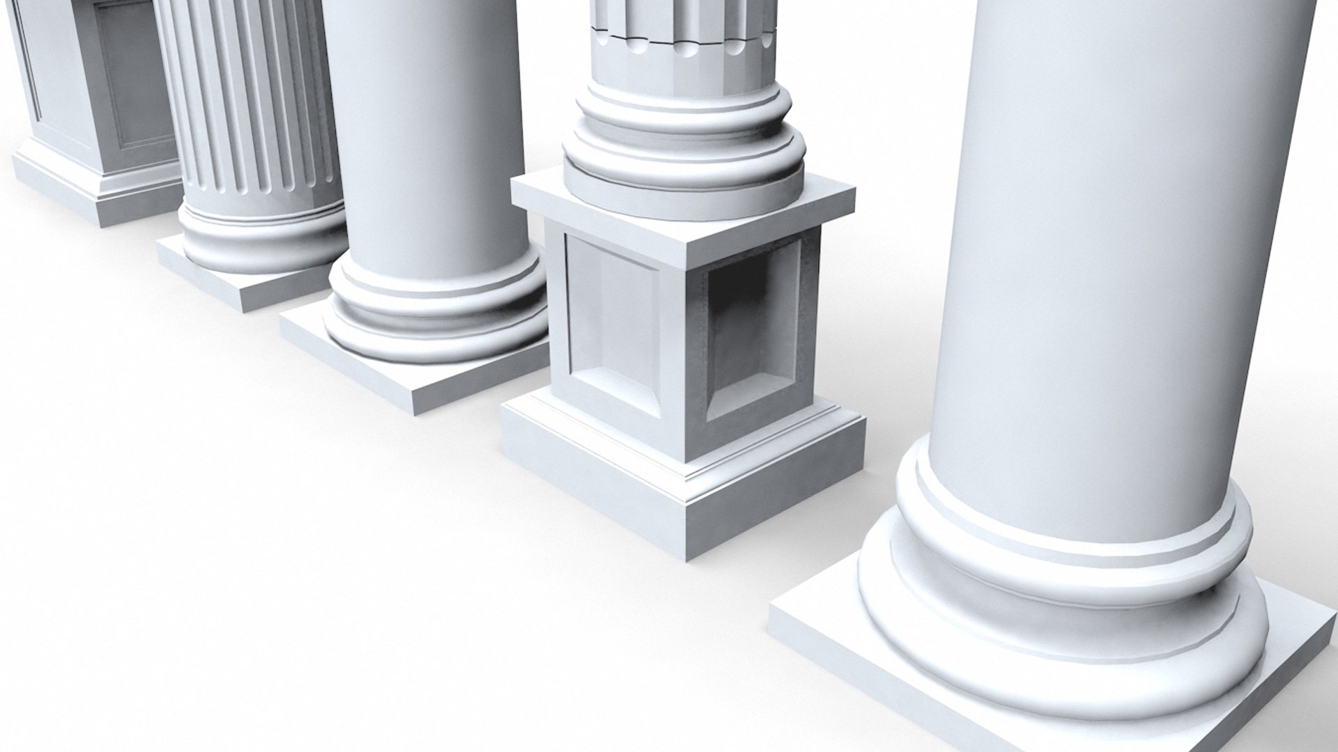 Set Of 6 Ancient Columns Model - TurboSquid 1952492