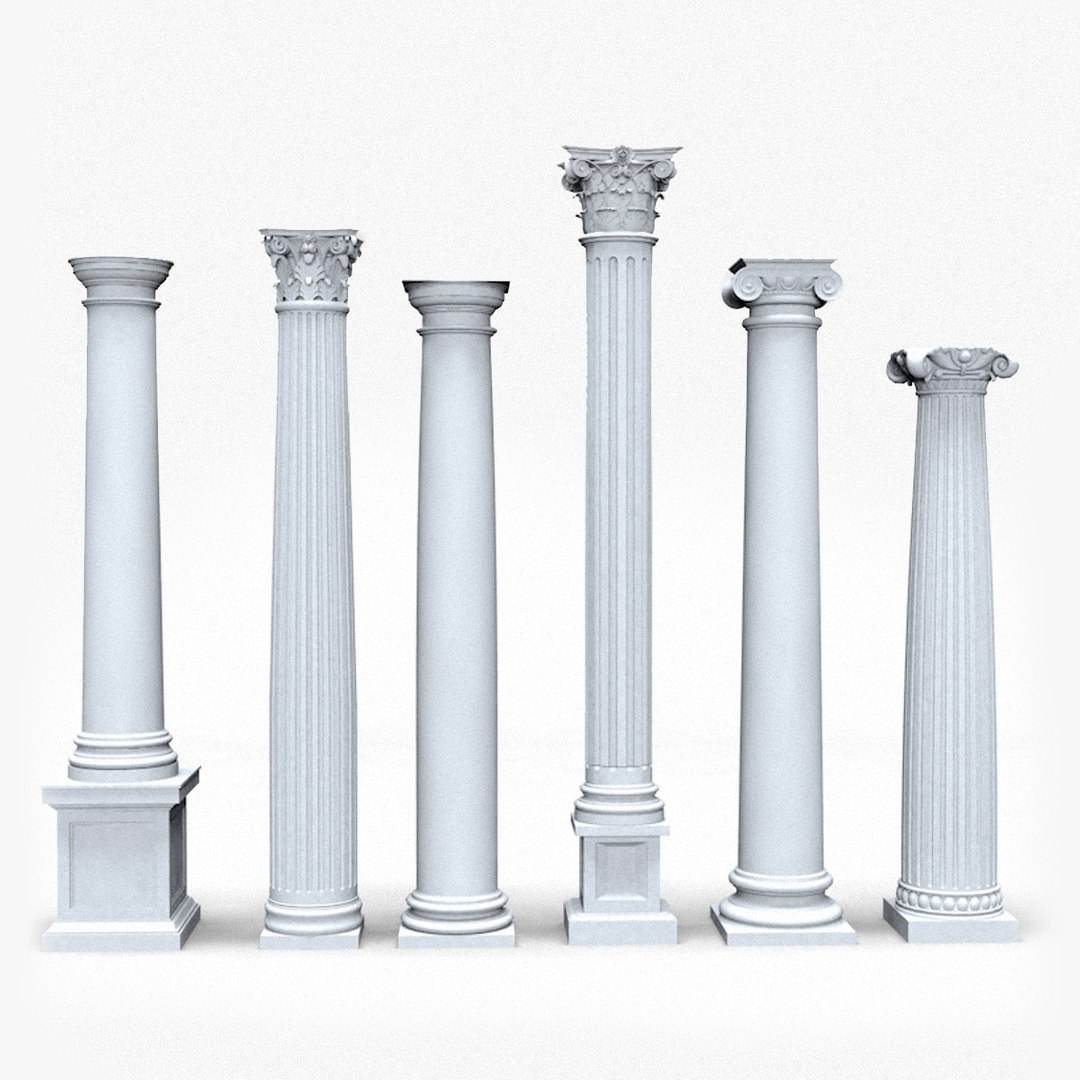 Set Of 6 Ancient Columns Model - TurboSquid 1952492