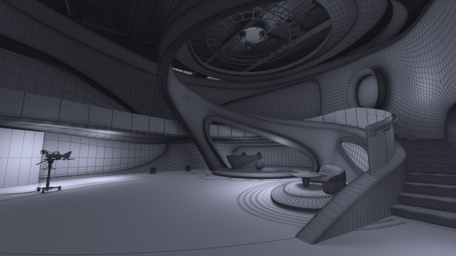 Futuristic tv studio 4 3D model - TurboSquid 1697947