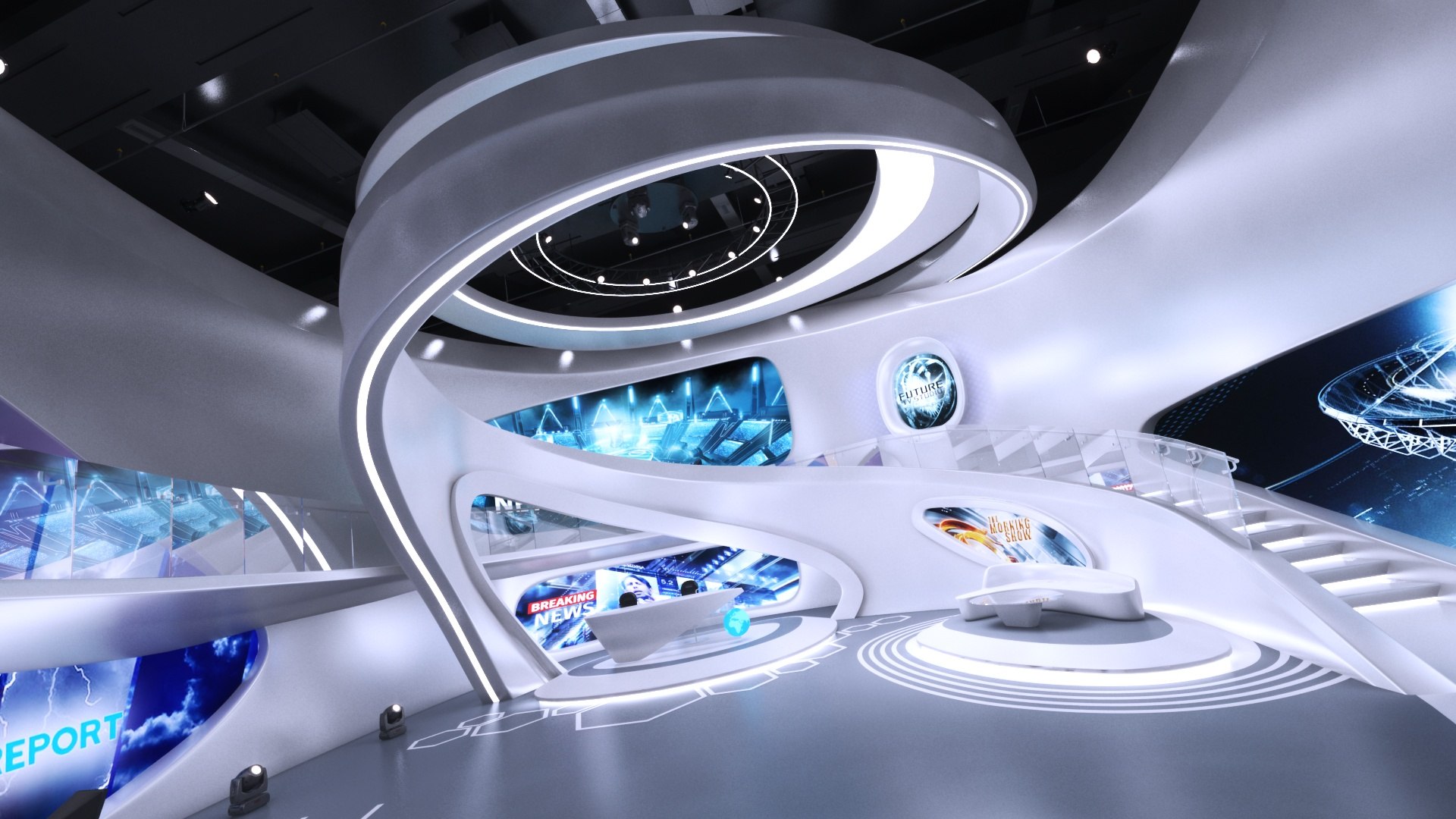 Futuristic Tv Studio 4 3D Model - TurboSquid 1697947