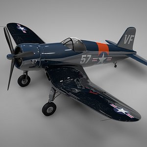 360 View Of Vought F4U Corsair 3D Model, 41% OFF