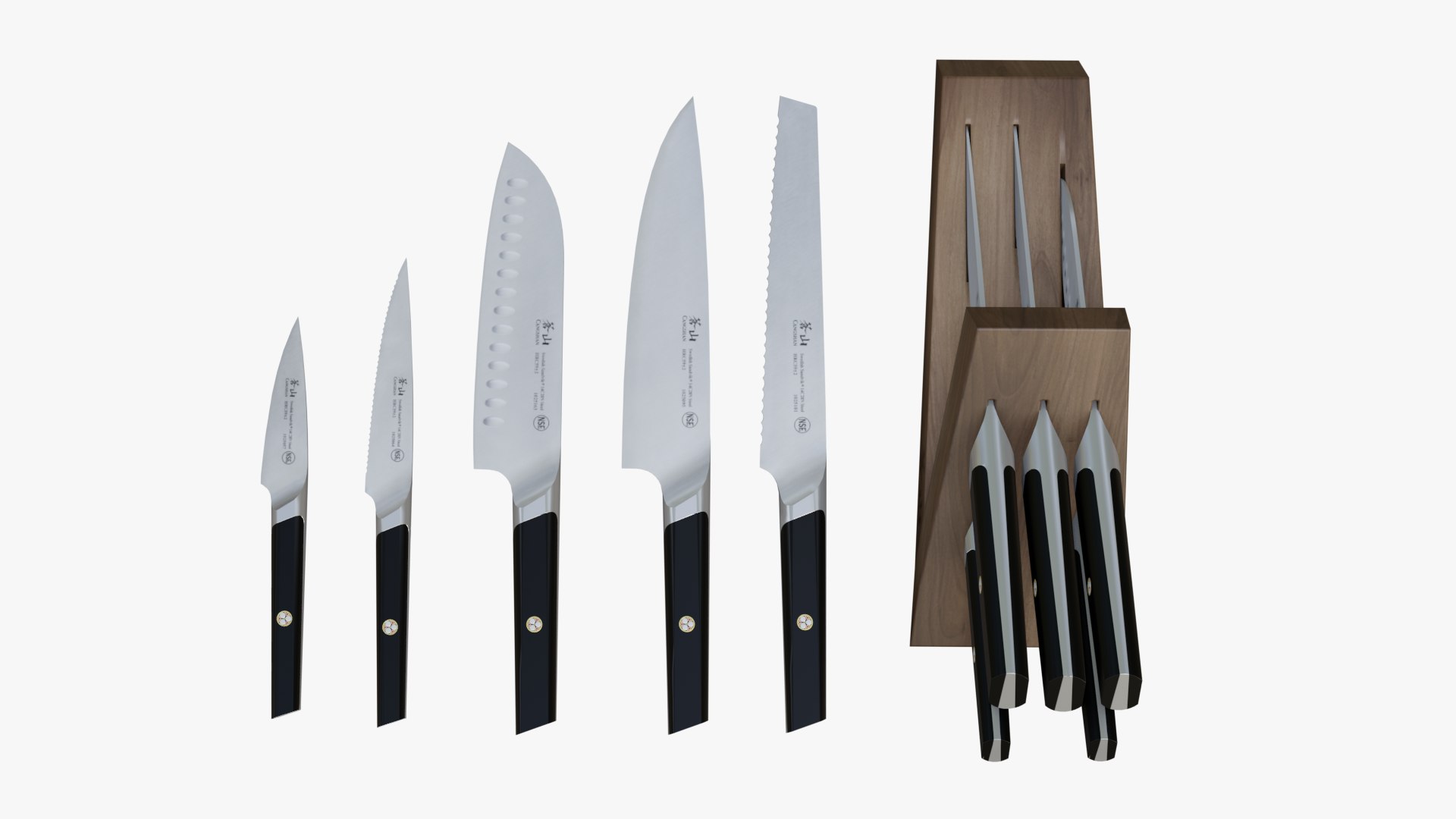 3 DESIGNER KITCHEN KNIFE SETS PACK Model - TurboSquid 2122189