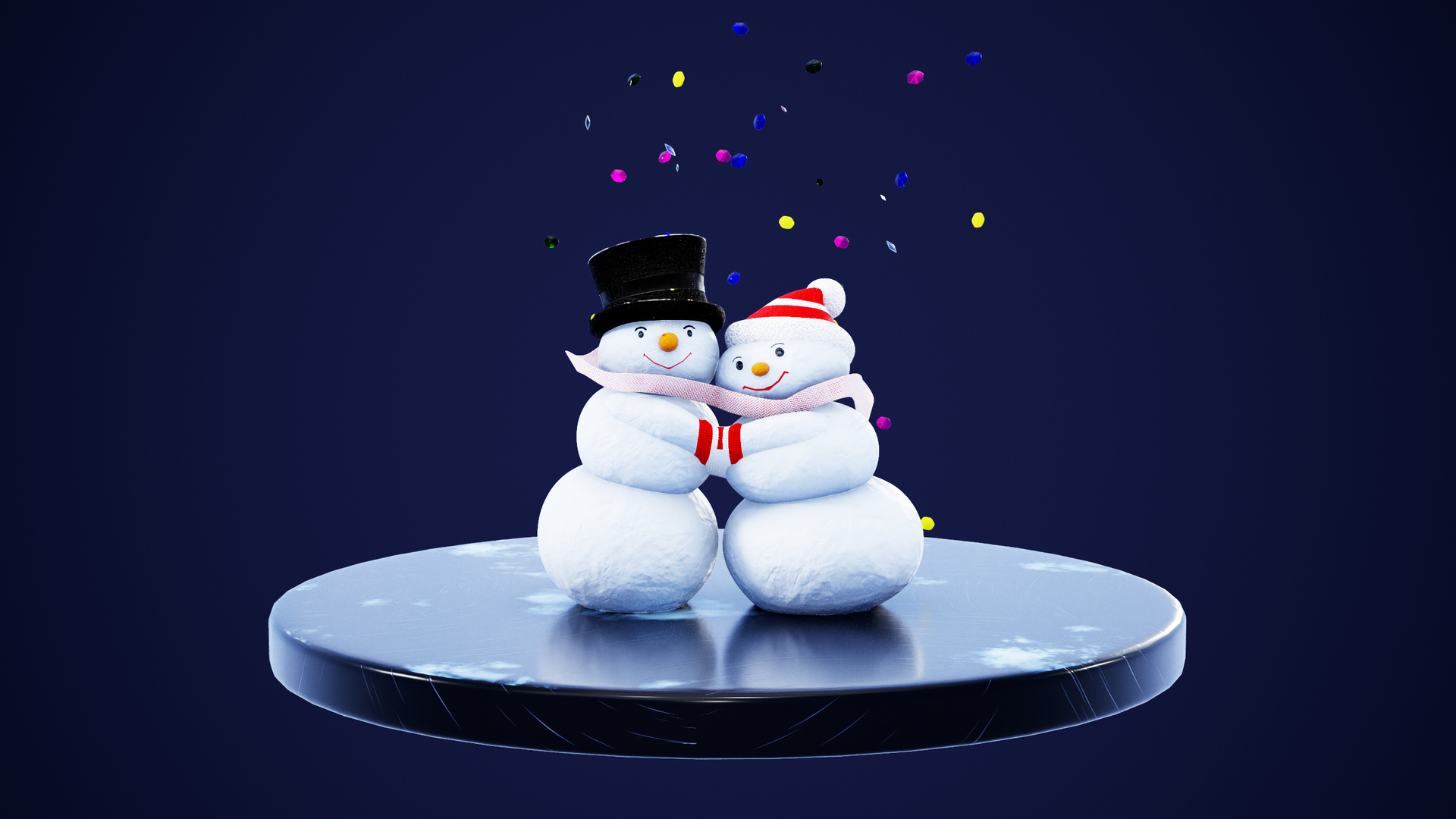 3D Model Snowmen In Love - Winter Scene - TurboSquid 1867030