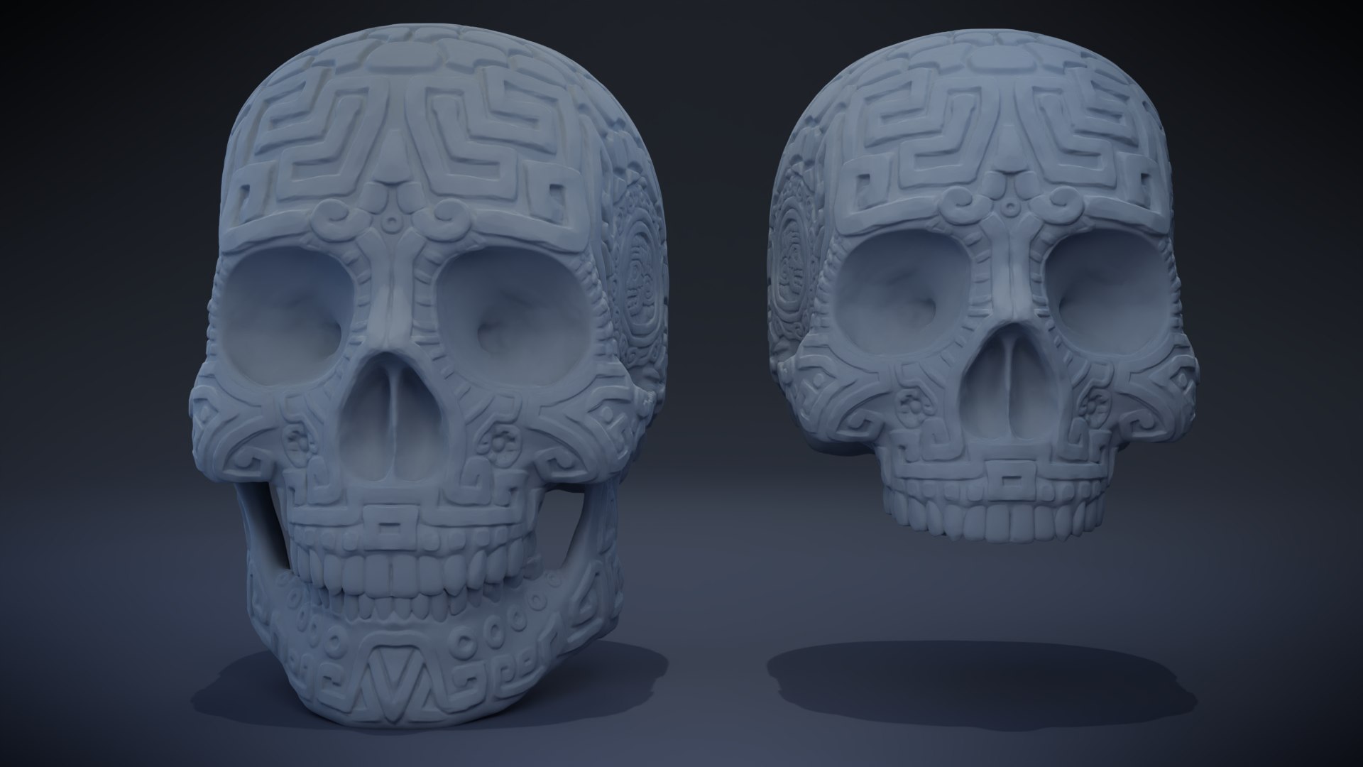 3D Aztec Skull Version 1 - TurboSquid 1734550