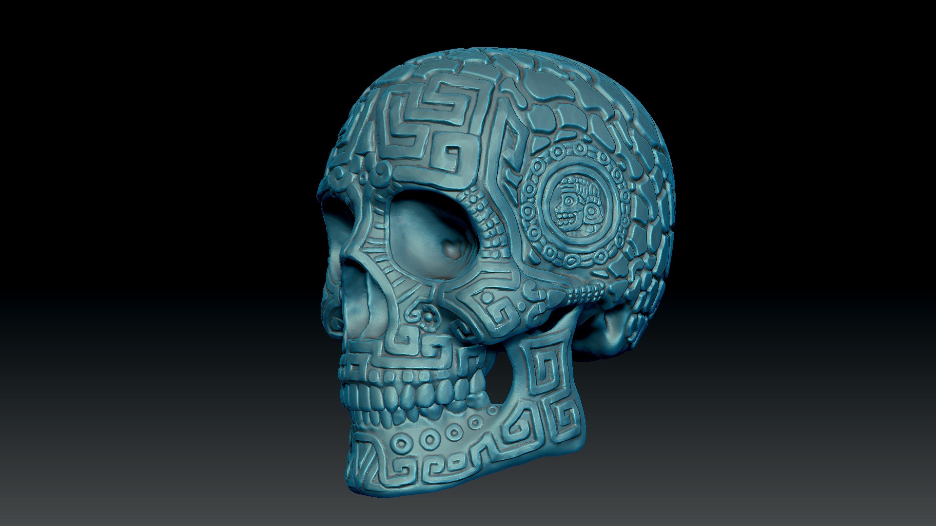 3D Aztec Skull Version 1 - TurboSquid 1734550