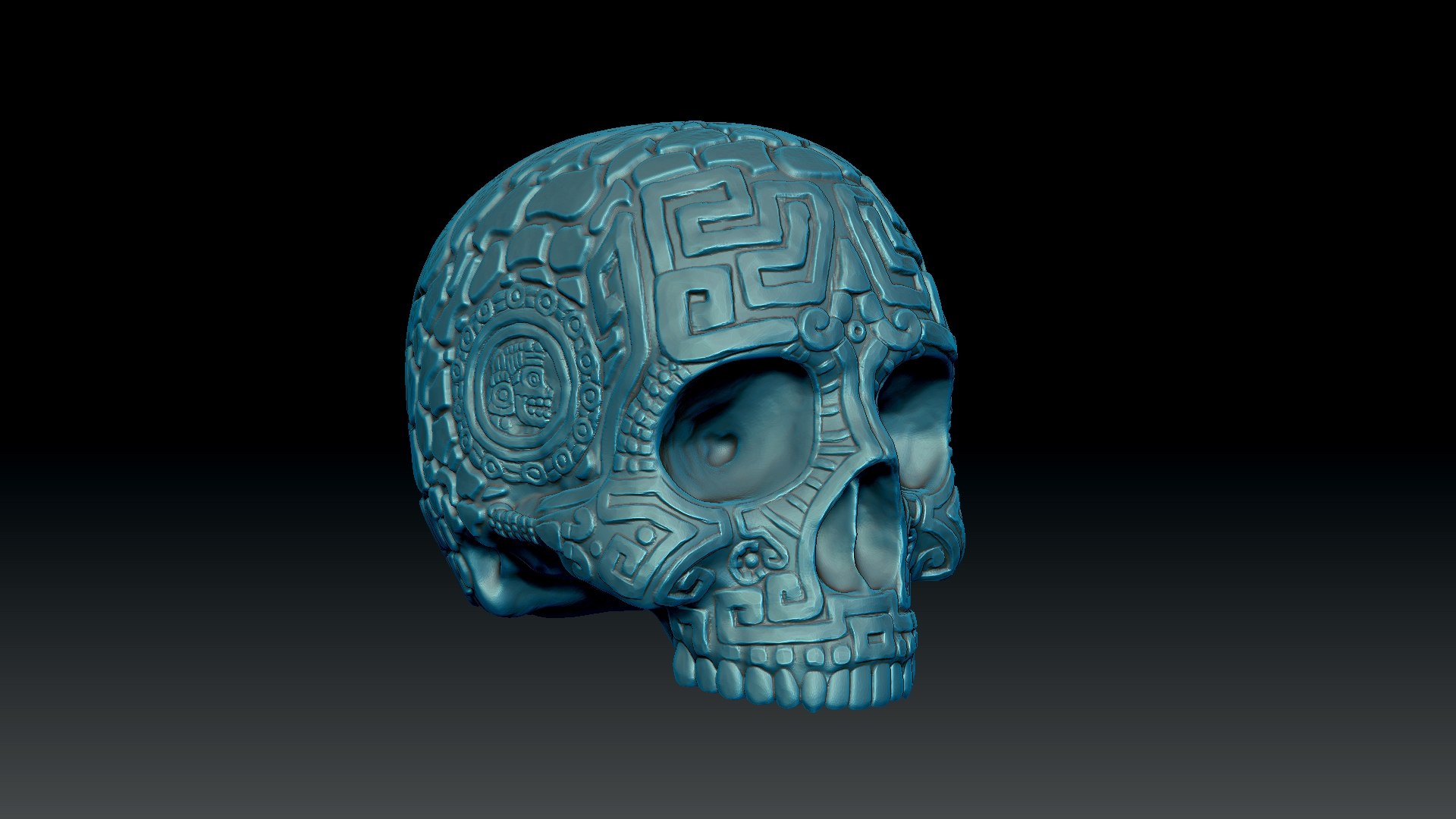 3D Aztec Skull Version 1 - TurboSquid 1734550