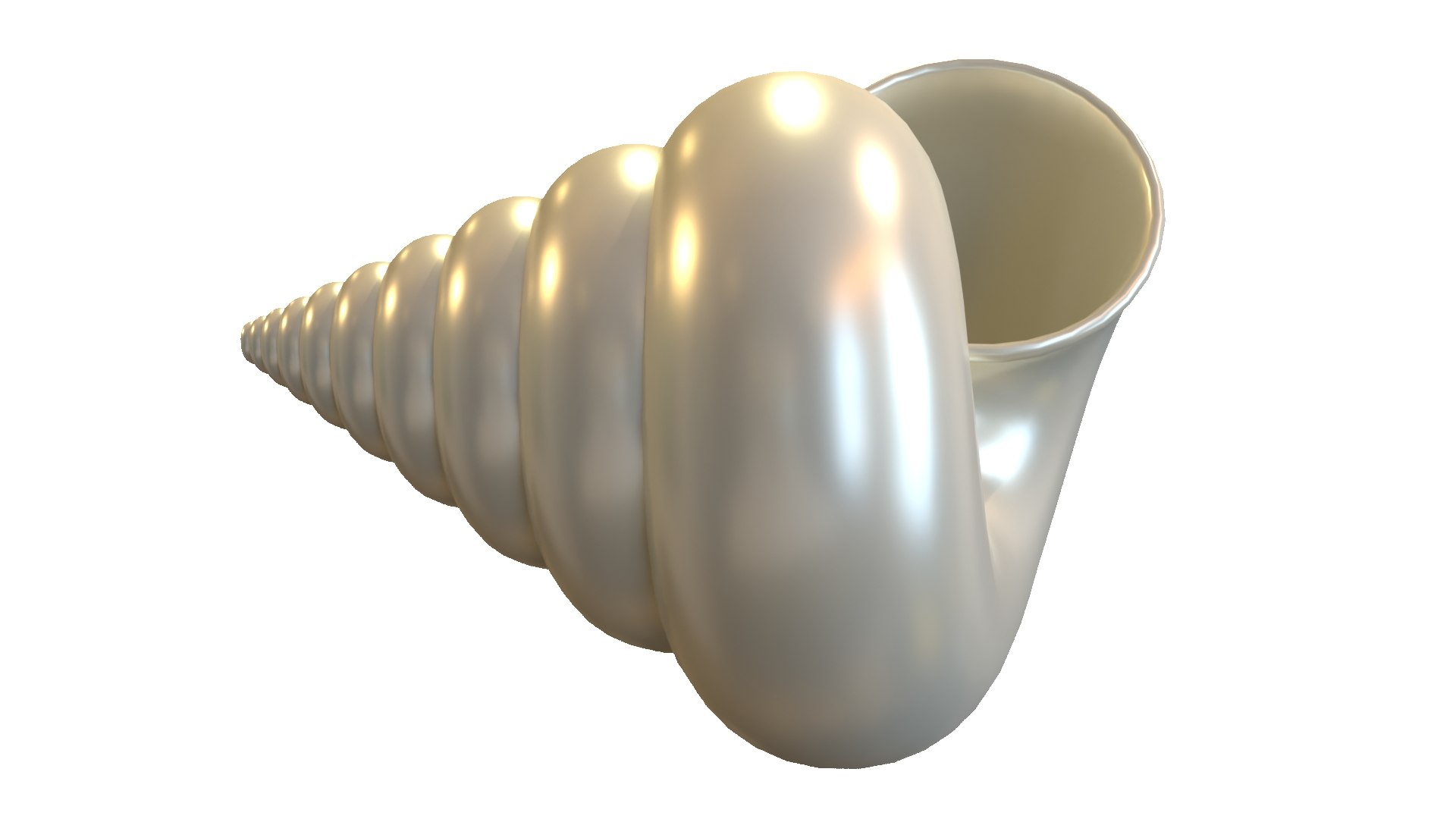 Beautiful Spiral Shell With Pearl Color And Perfect Shape 3D Model ...