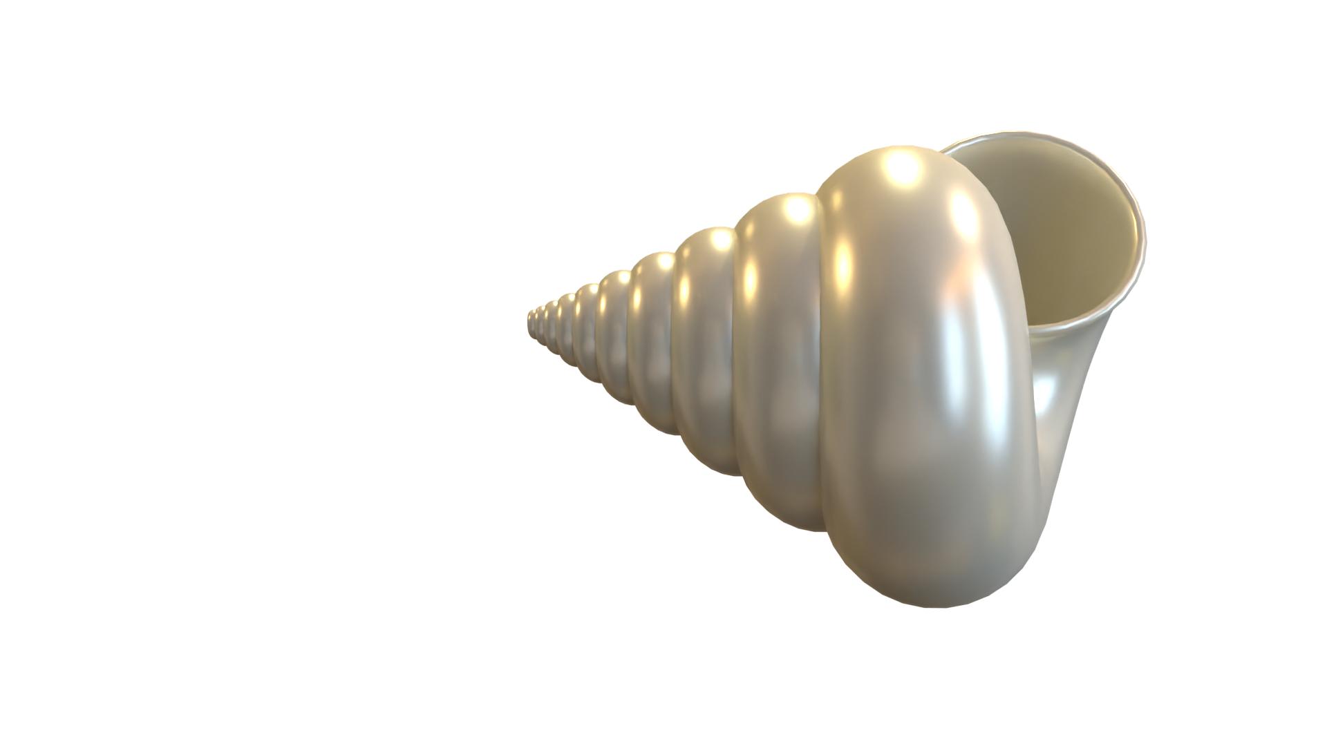 Beautiful Spiral Shell With Pearl Color And Perfect Shape 3D Model ...