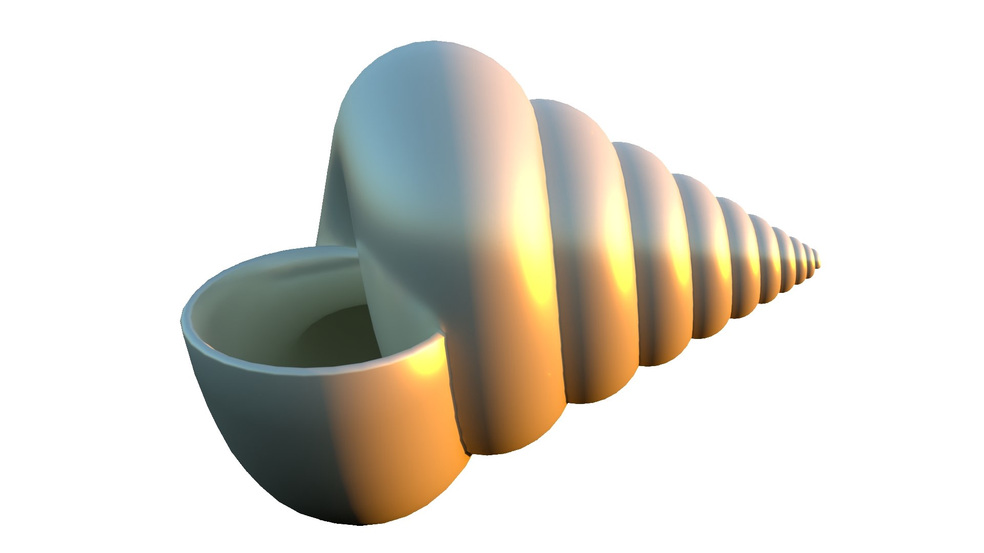 Beautiful Spiral Shell With Pearl Color And Perfect Shape 3D Model ...