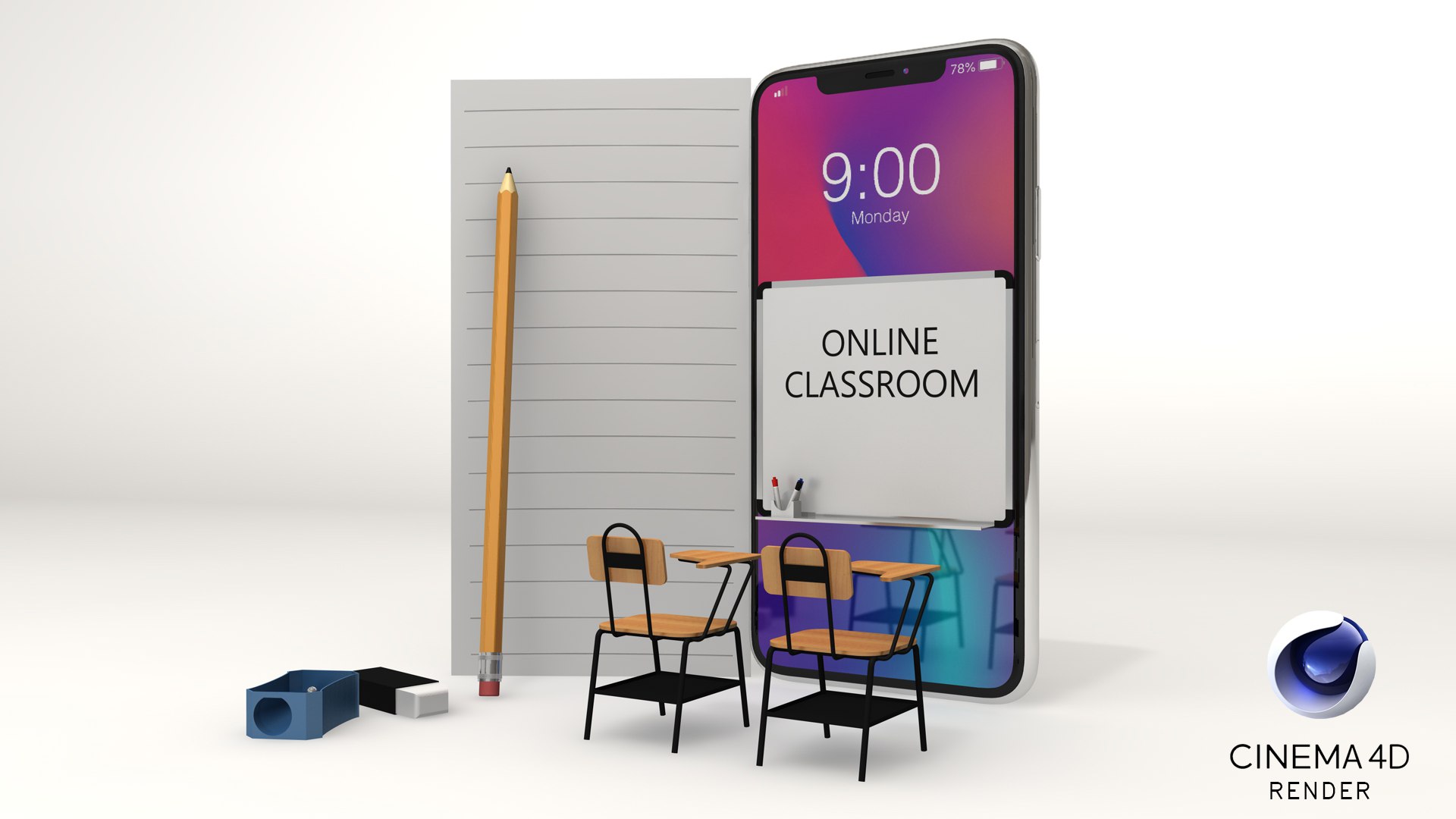 Online Classroom 3D Model - TurboSquid 1647923