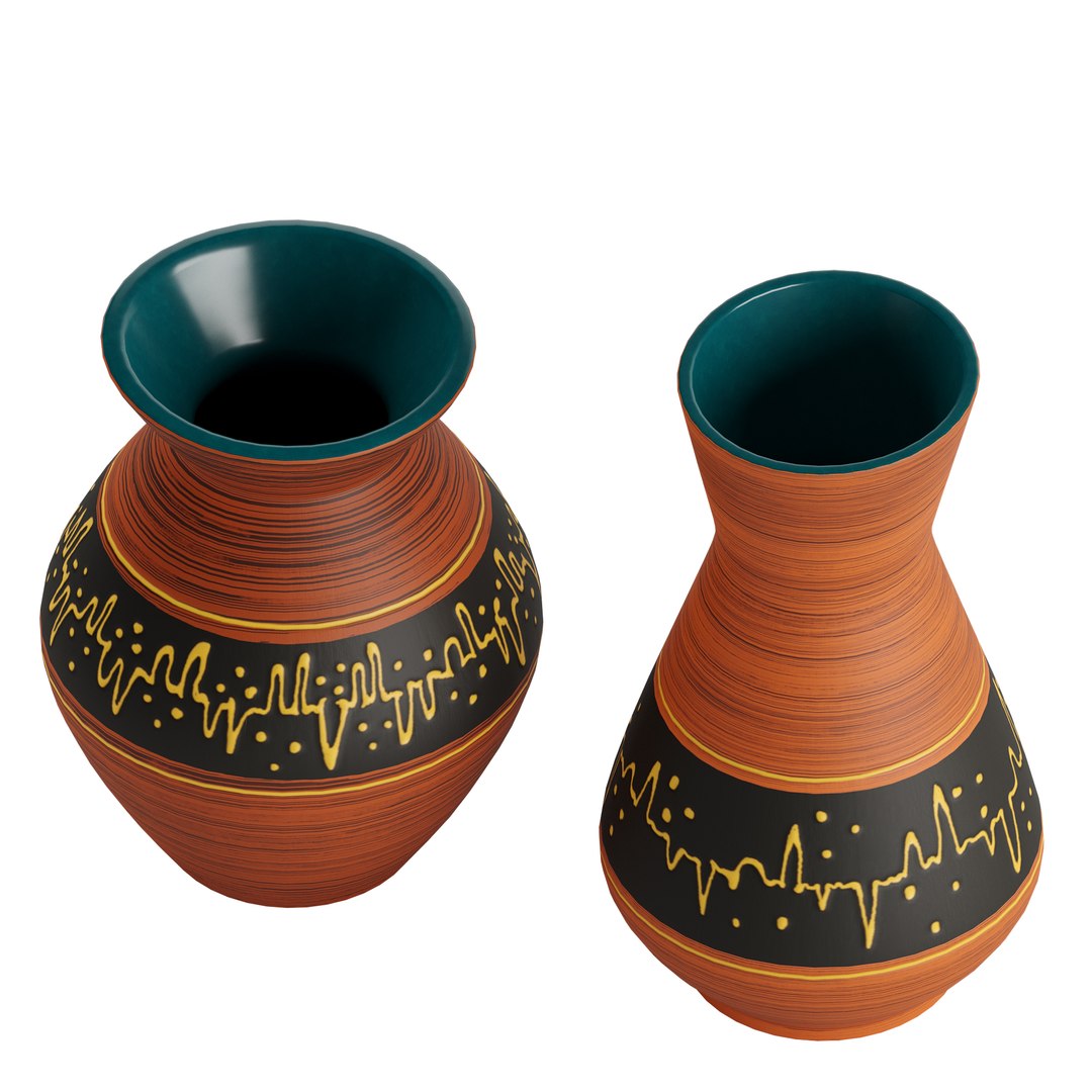 Set Of 2 Ceramic Pottery Vase Heinz Siery Carstens Tonnieshof 3D Model ...