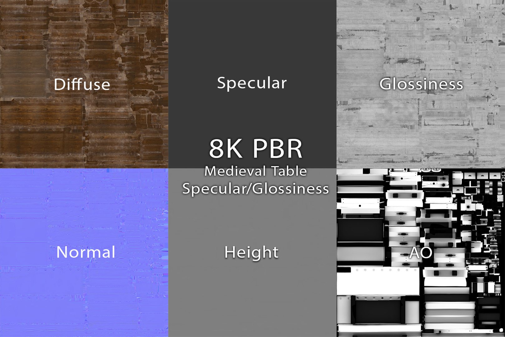 Medieval Table 8K PBR Textures 3D - TurboSquid 1974597