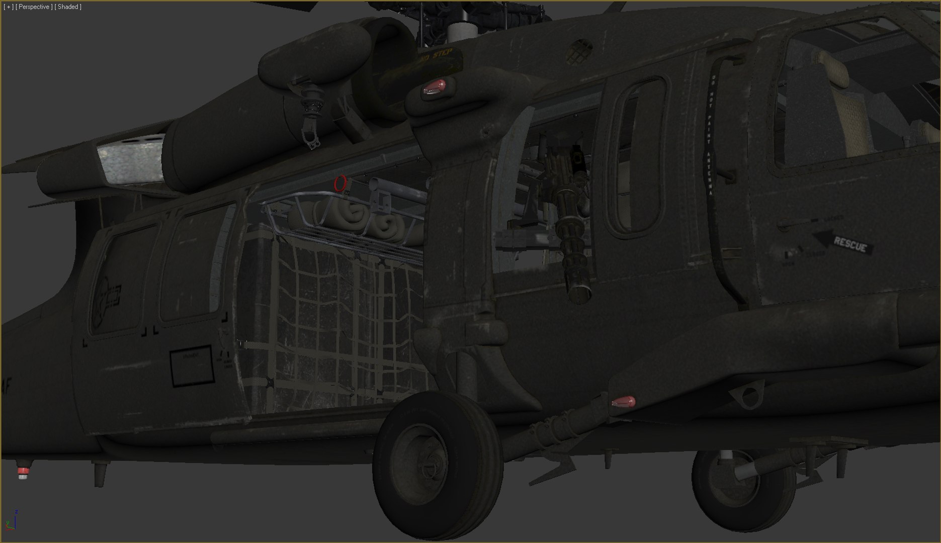 3d Black Hawk Pave Transporting Model