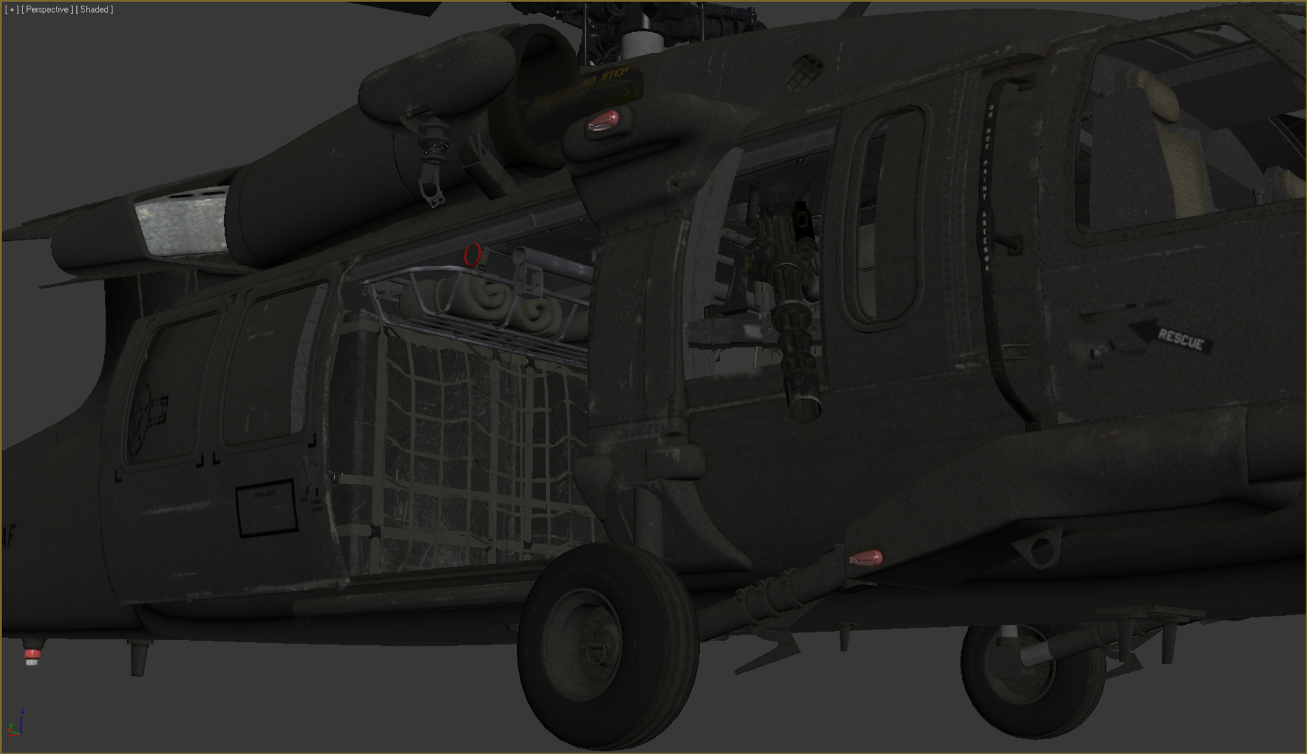 3d black hawk pave transporting model