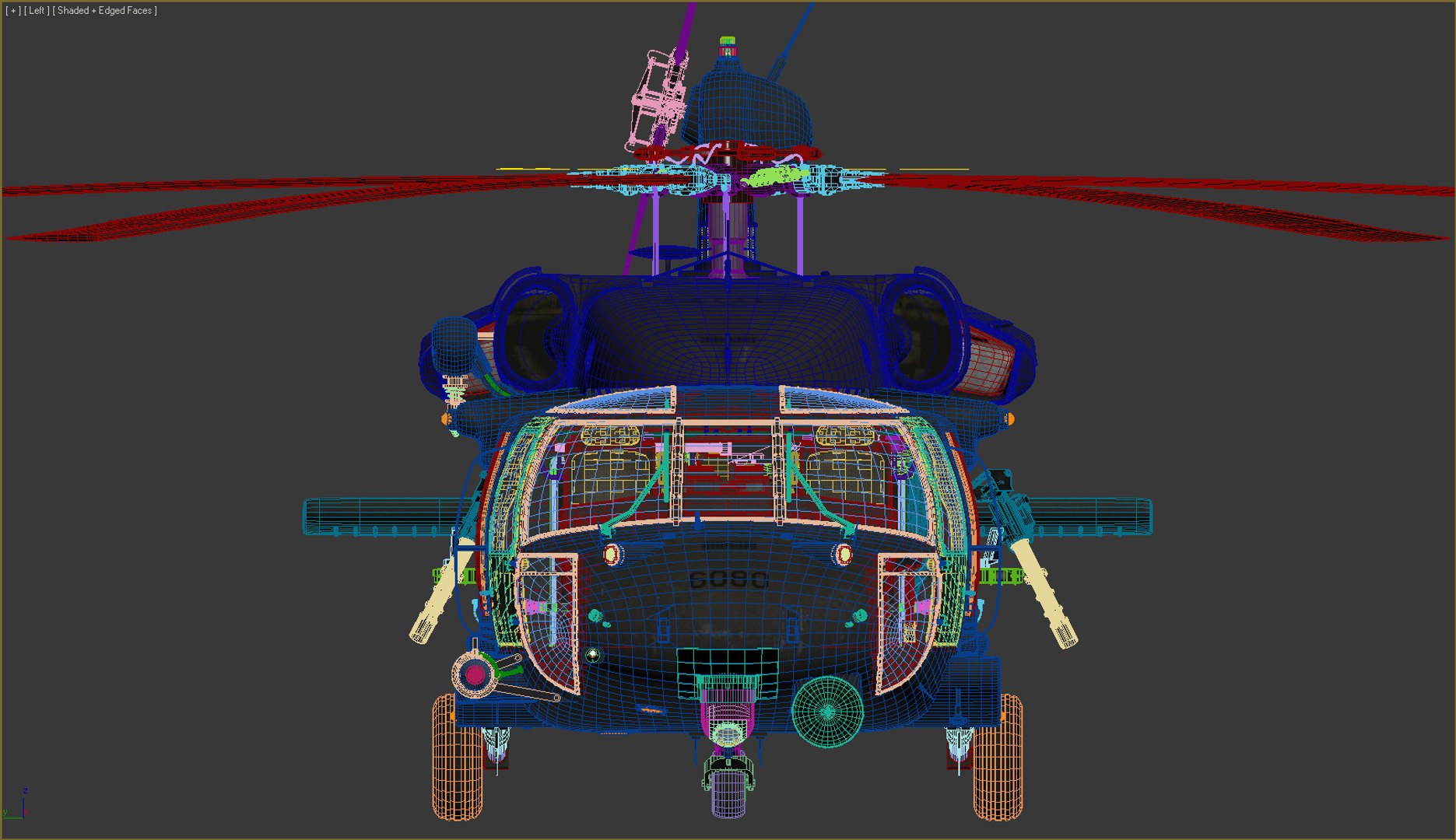 3d Black Hawk Pave Transporting Model