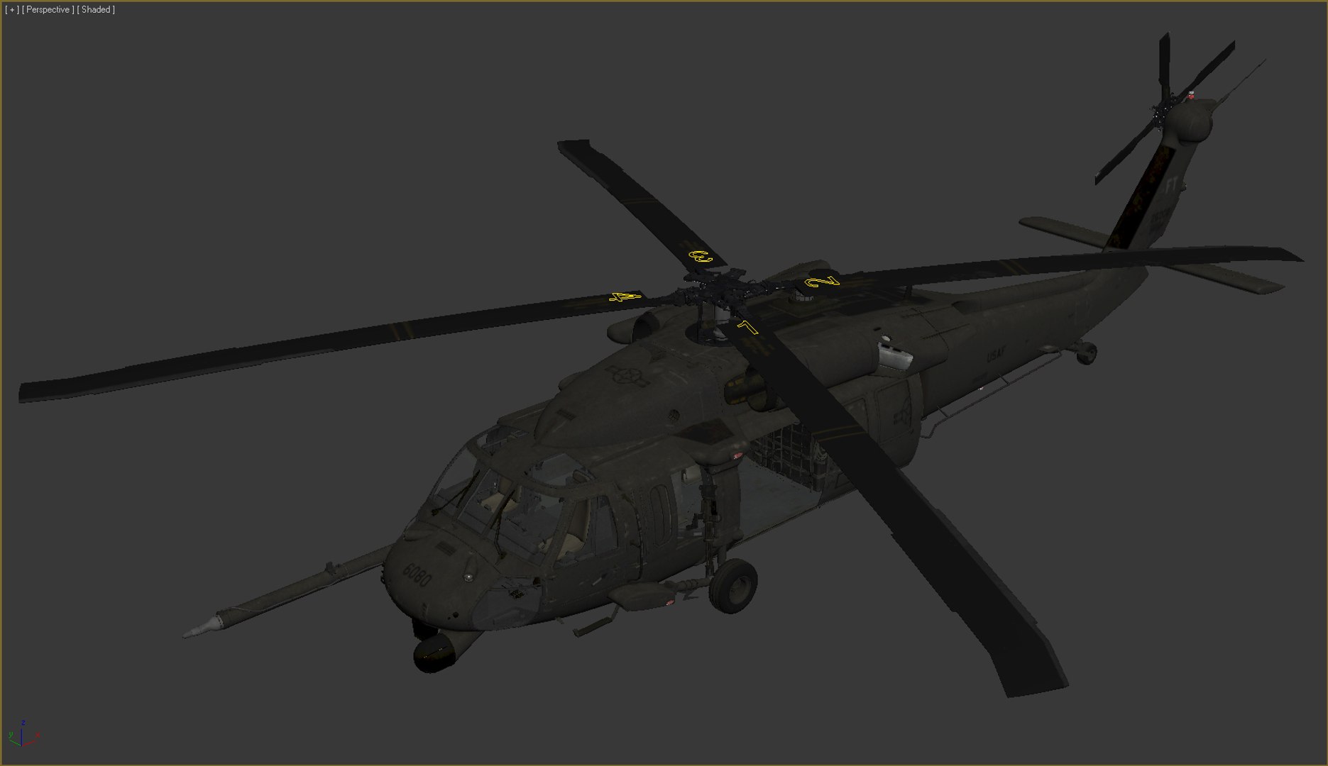 3d Black Hawk Pave Transporting Model
