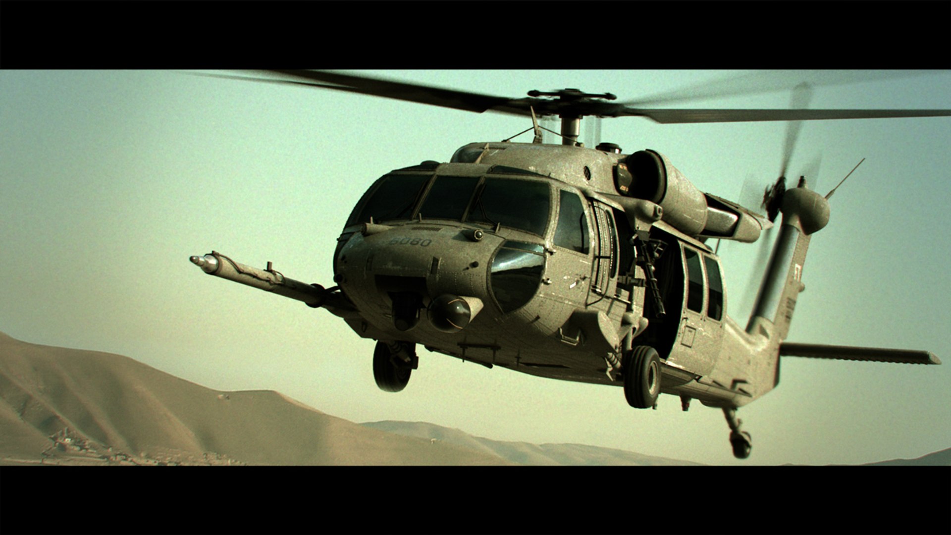 3d Black Hawk Pave Transporting Model