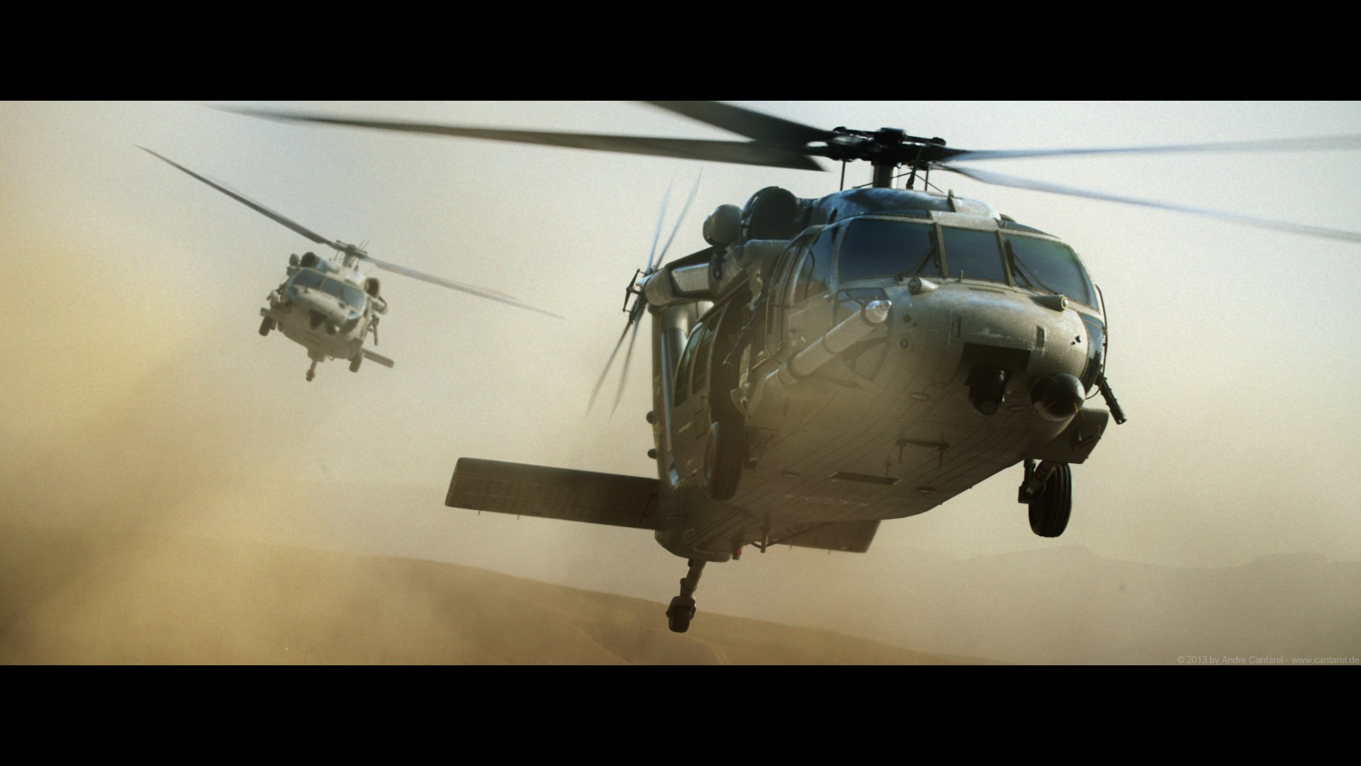 3d Black Hawk Pave Transporting Model