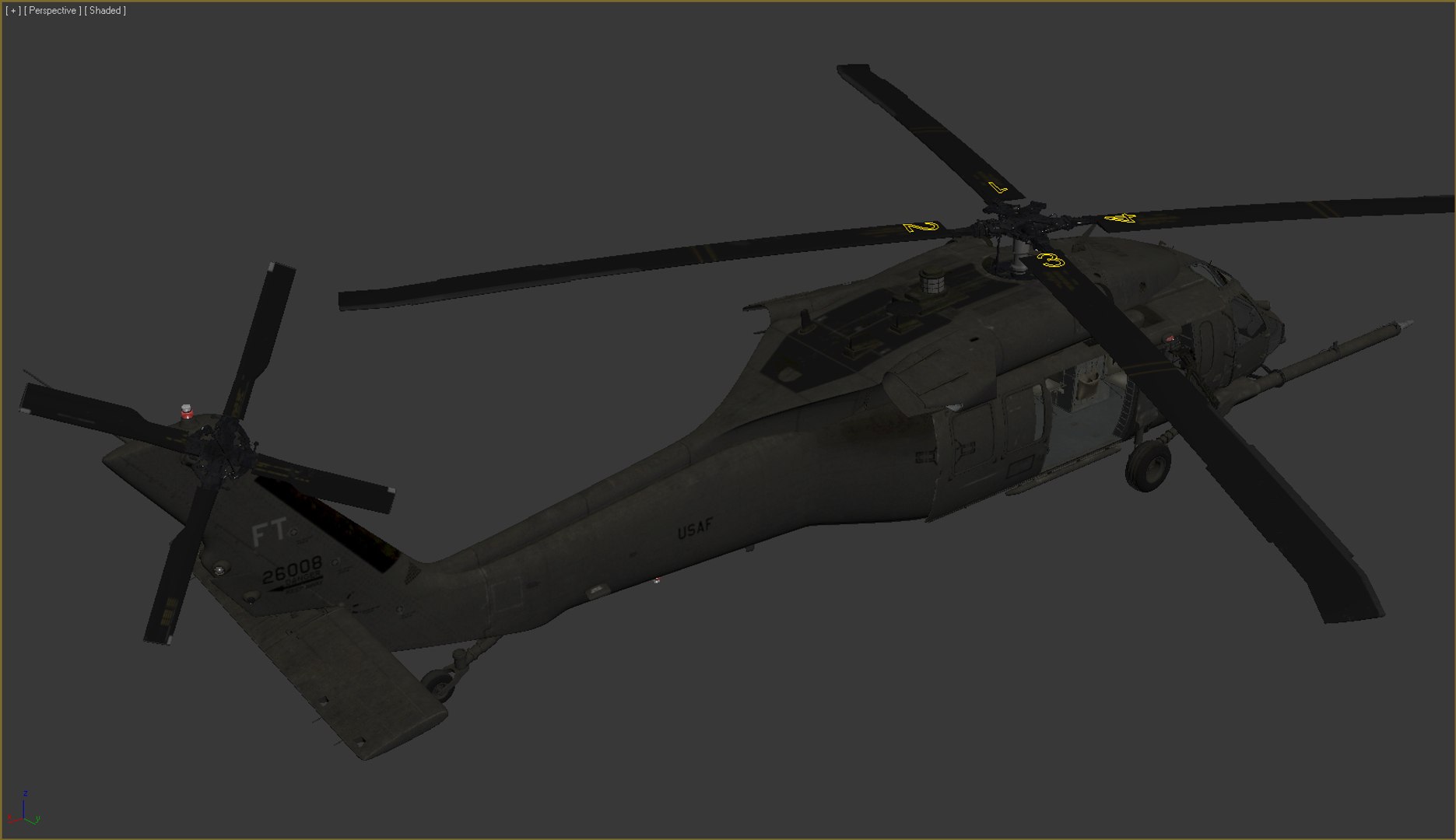 3d Black Hawk Pave Transporting Model