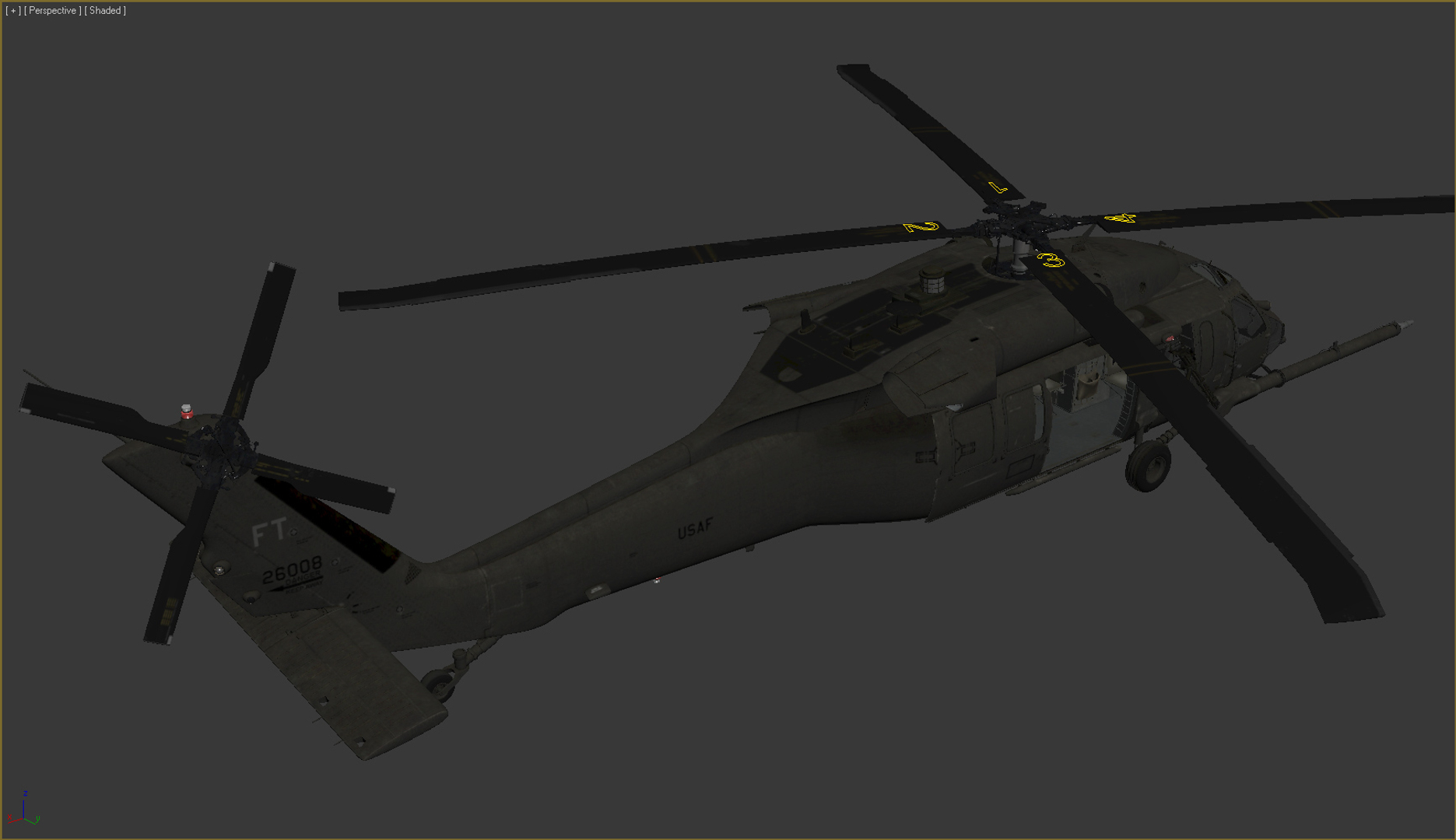 3d black hawk pave transporting model