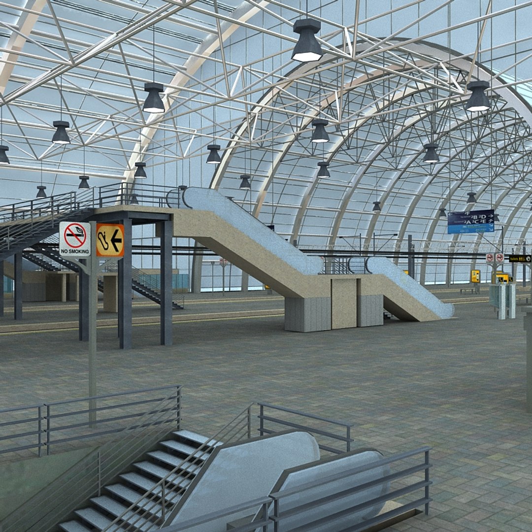 Train Station 3d Model