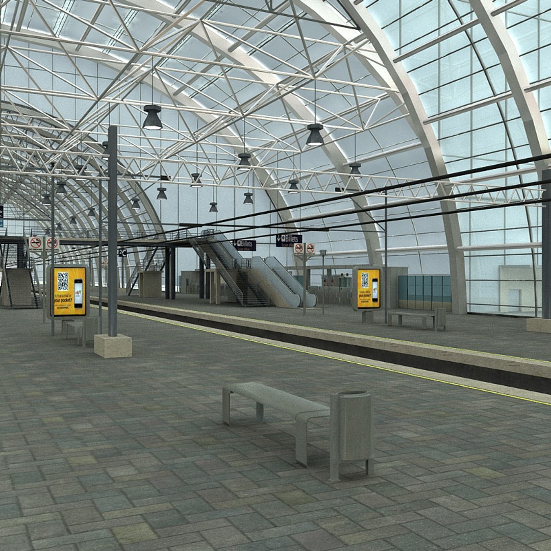 Train Station 3d Model