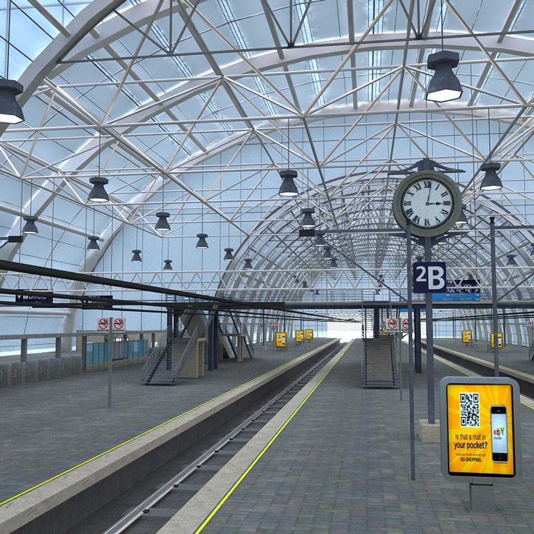 Train Station 3d Model